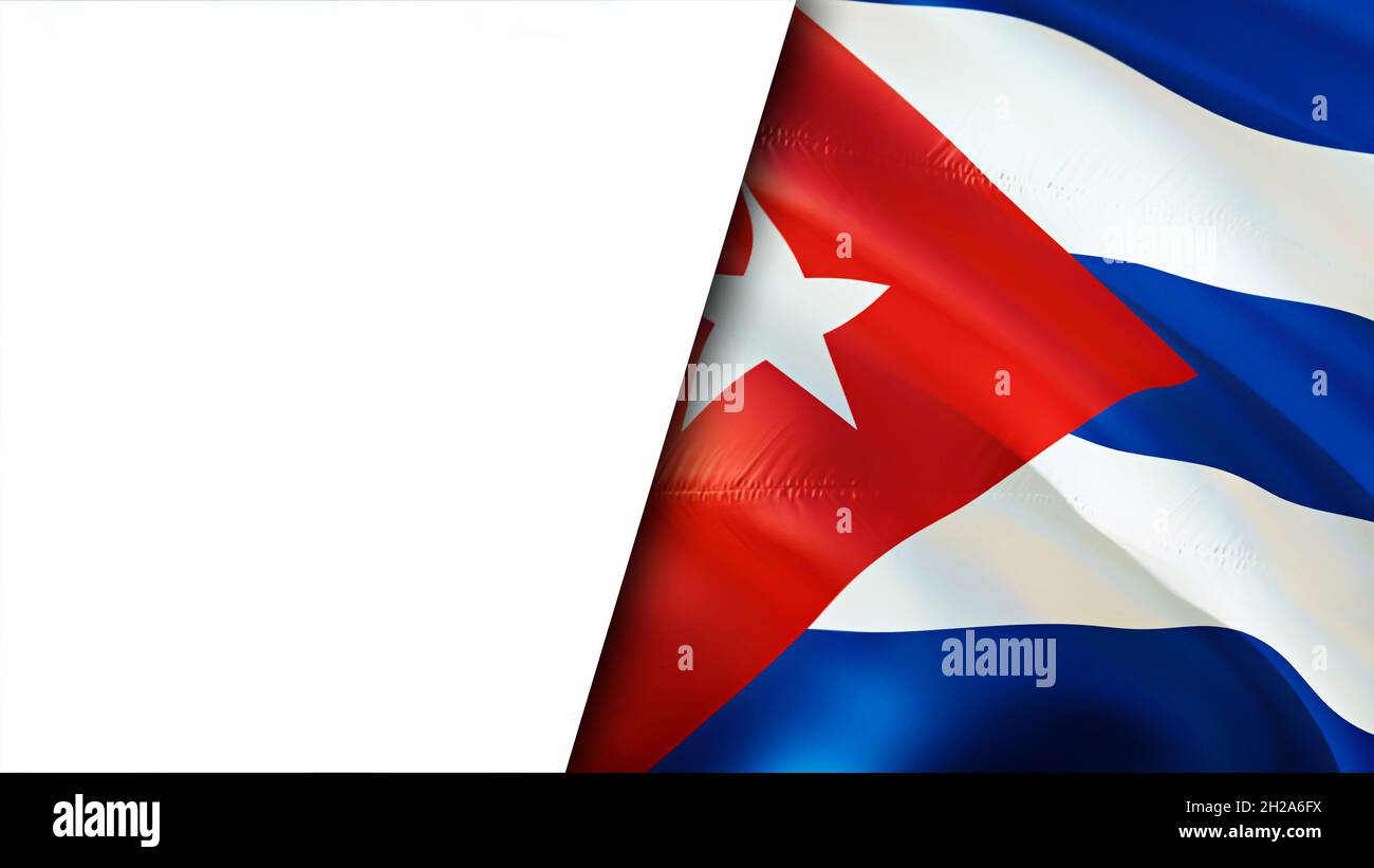 White background and Cuba flags. 3D Waving flag design. Cuba White ...