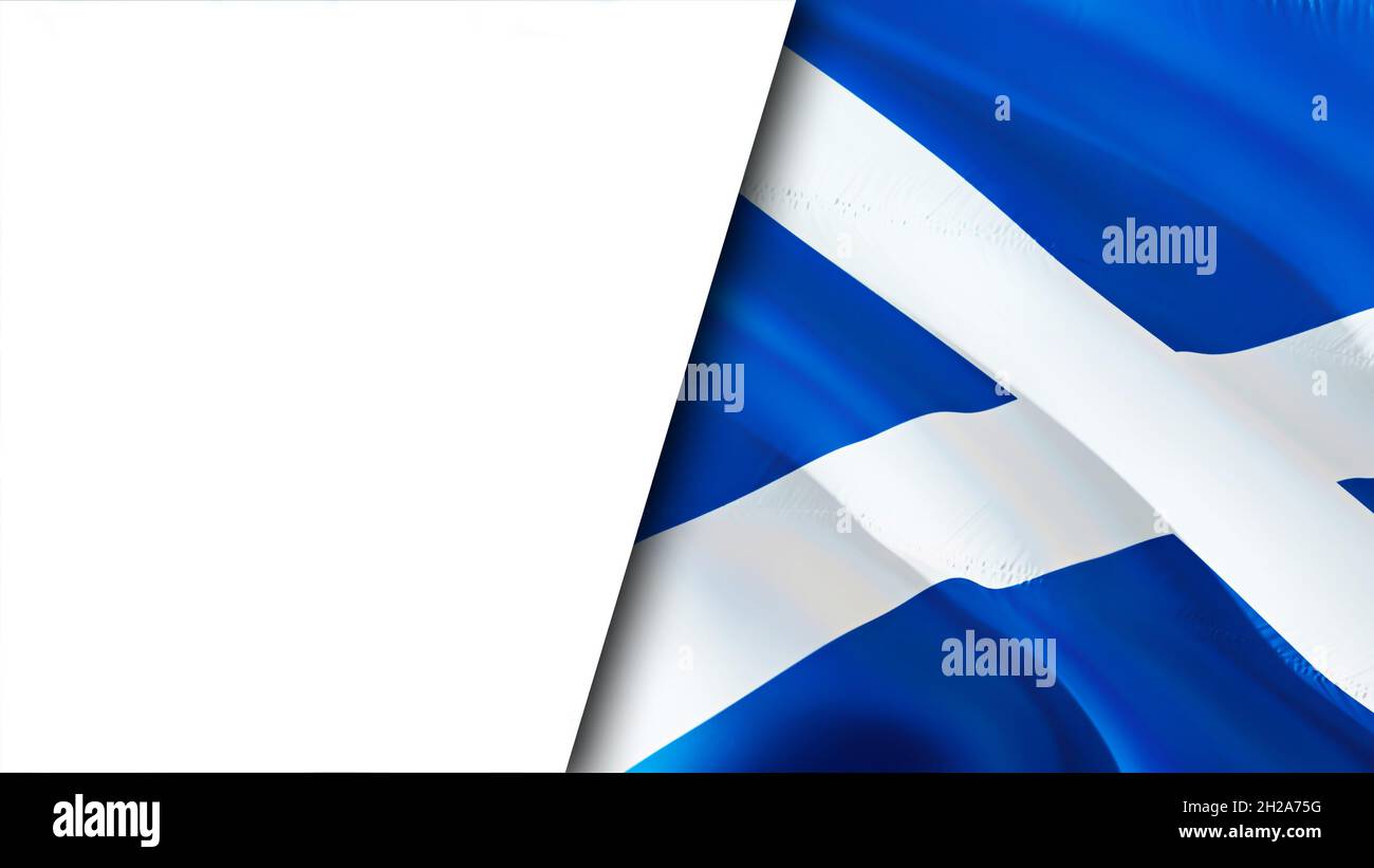 White background and Scotland flags. 3D Waving flag design. Scotland ...