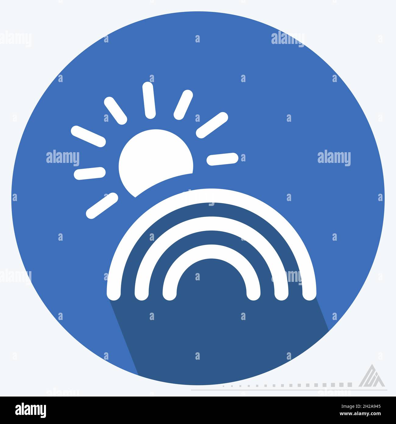 Icon Sunny Rainbow - Long Shadow Style - Simple illustration, Editable ...
