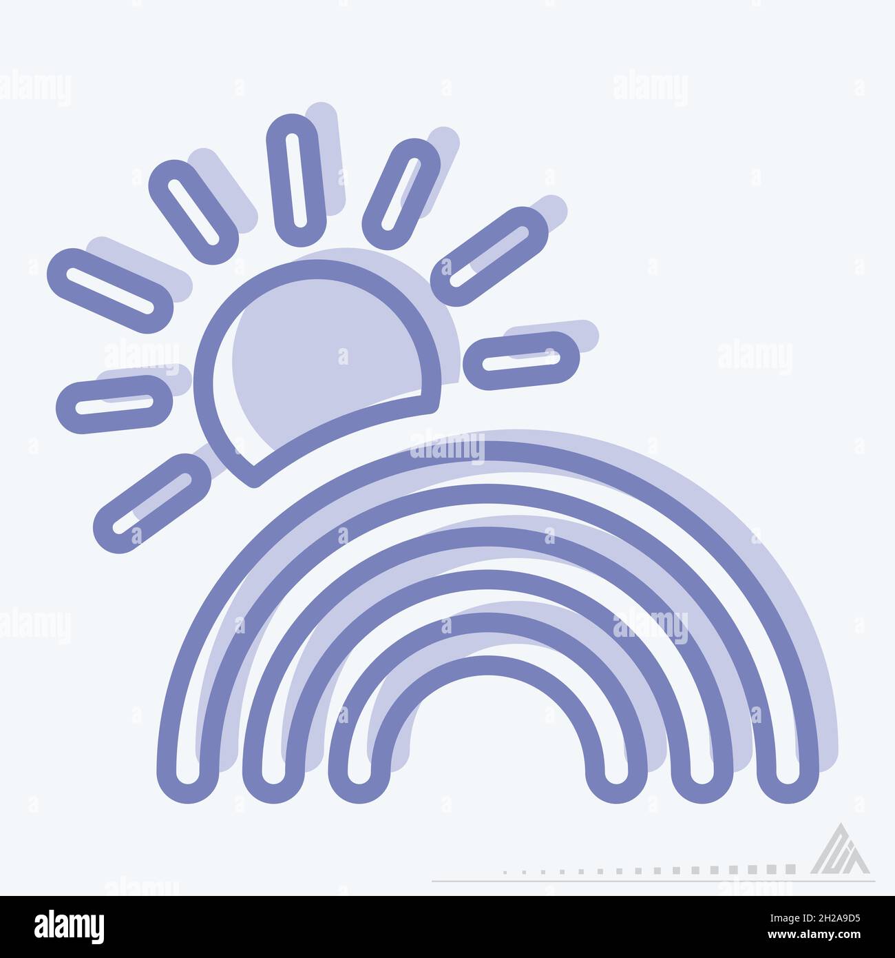 Icon Sunny Rainbow - Two Tone Style - Simple illustration, Editable ...