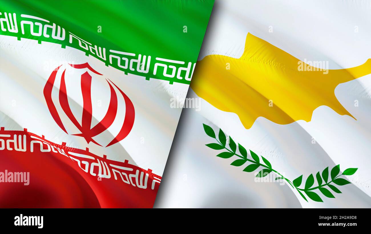 Iran and Cyprus flags. 3D Waving flag design. Cyprus Iran flag, picture ...