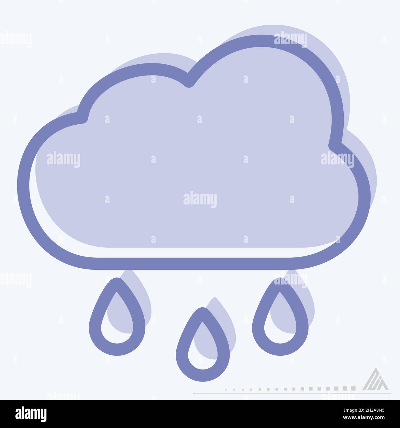 Icon Rain - Two Tone Style - Simple illustration, Editable stroke ...
