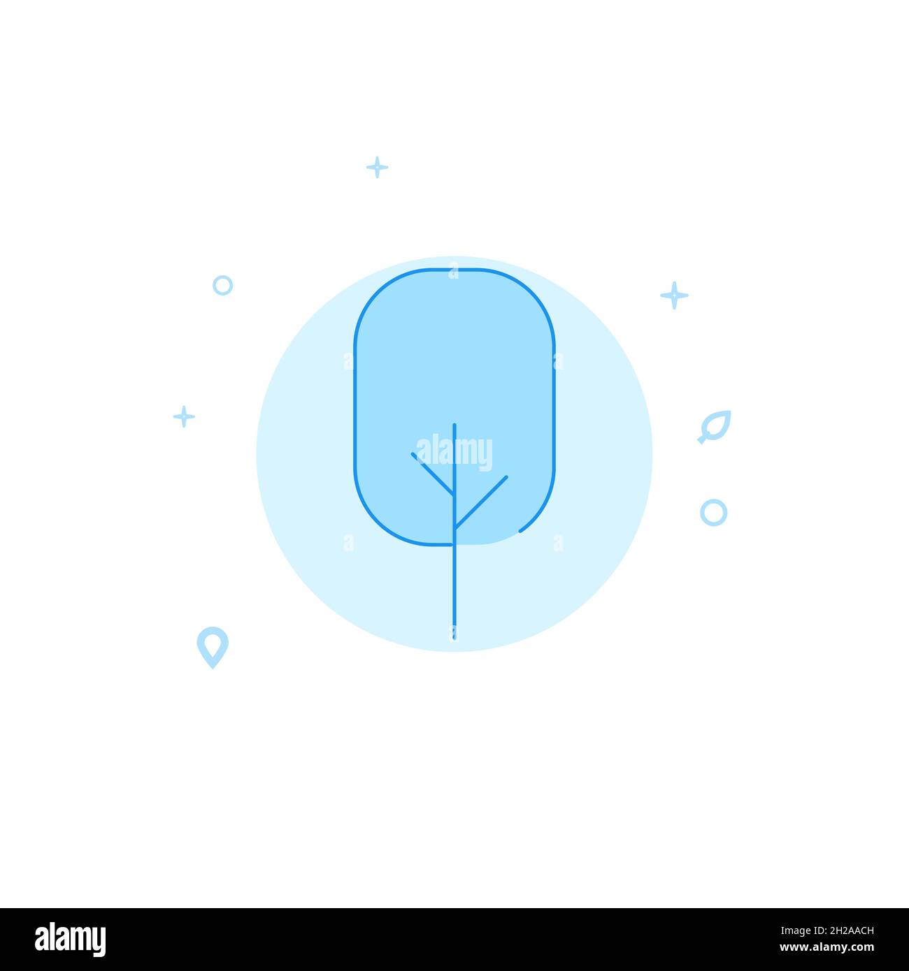 Rounded rectangle tree vector icon. Tree symbol. Flat illustration ...