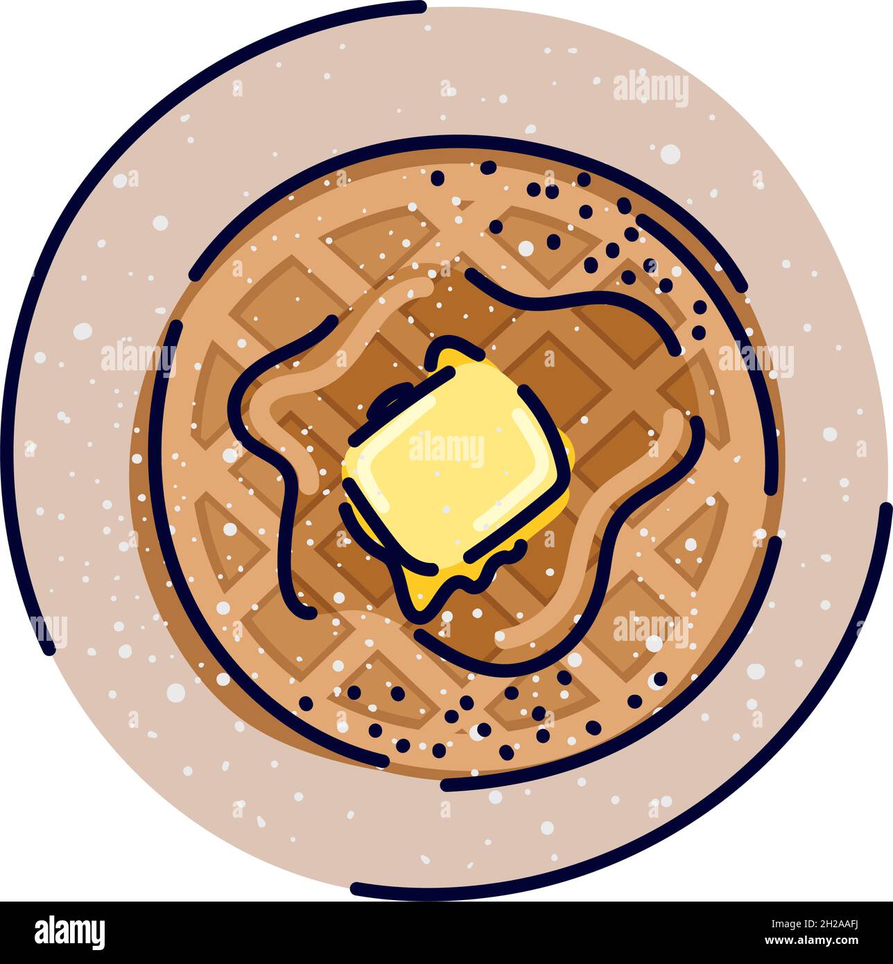 round waffle illustration Stock Vector Image & Art - Alamy