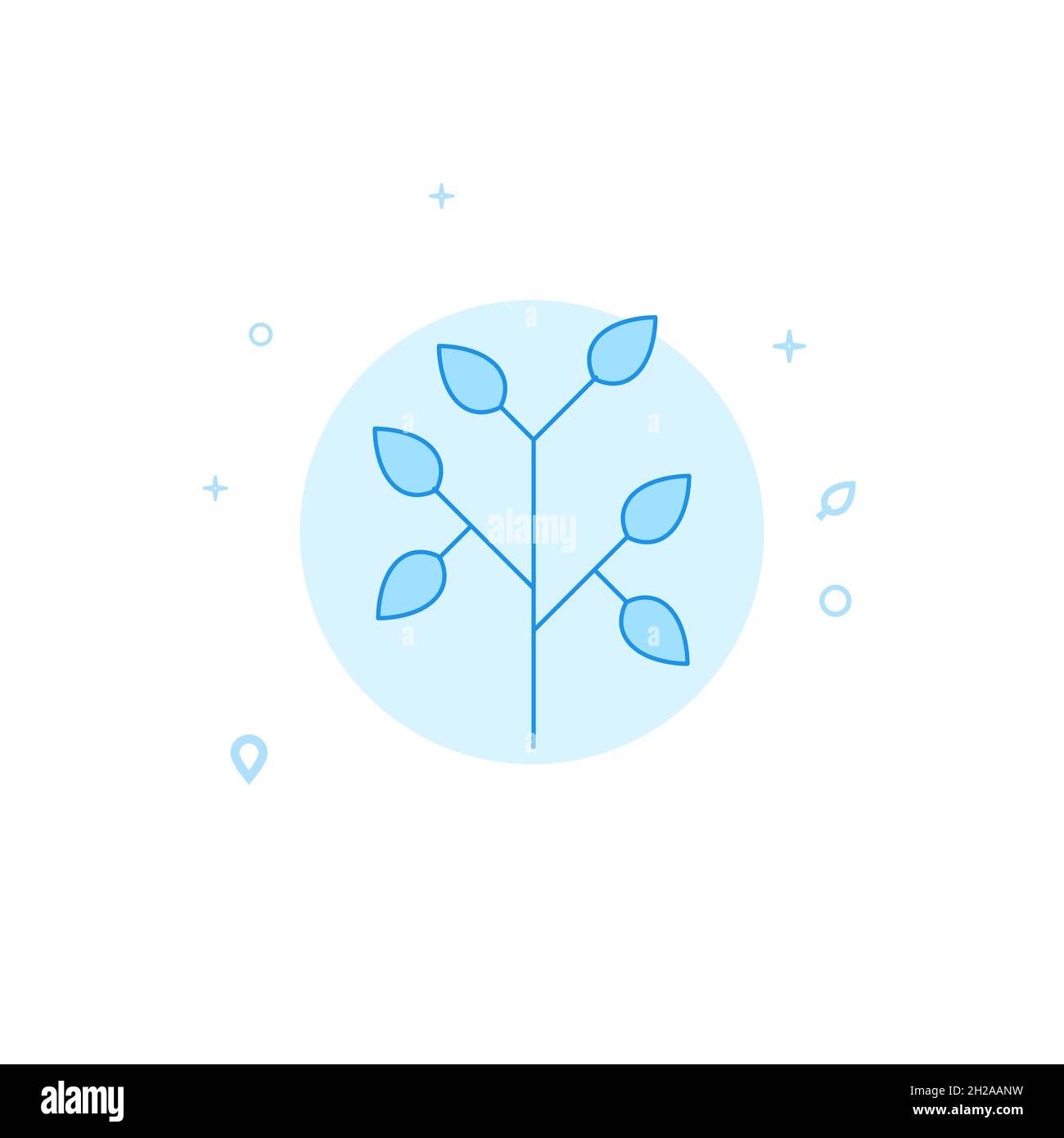 Branch with leaves vector icon. Tree symbol. Flat illustration. Filled ...