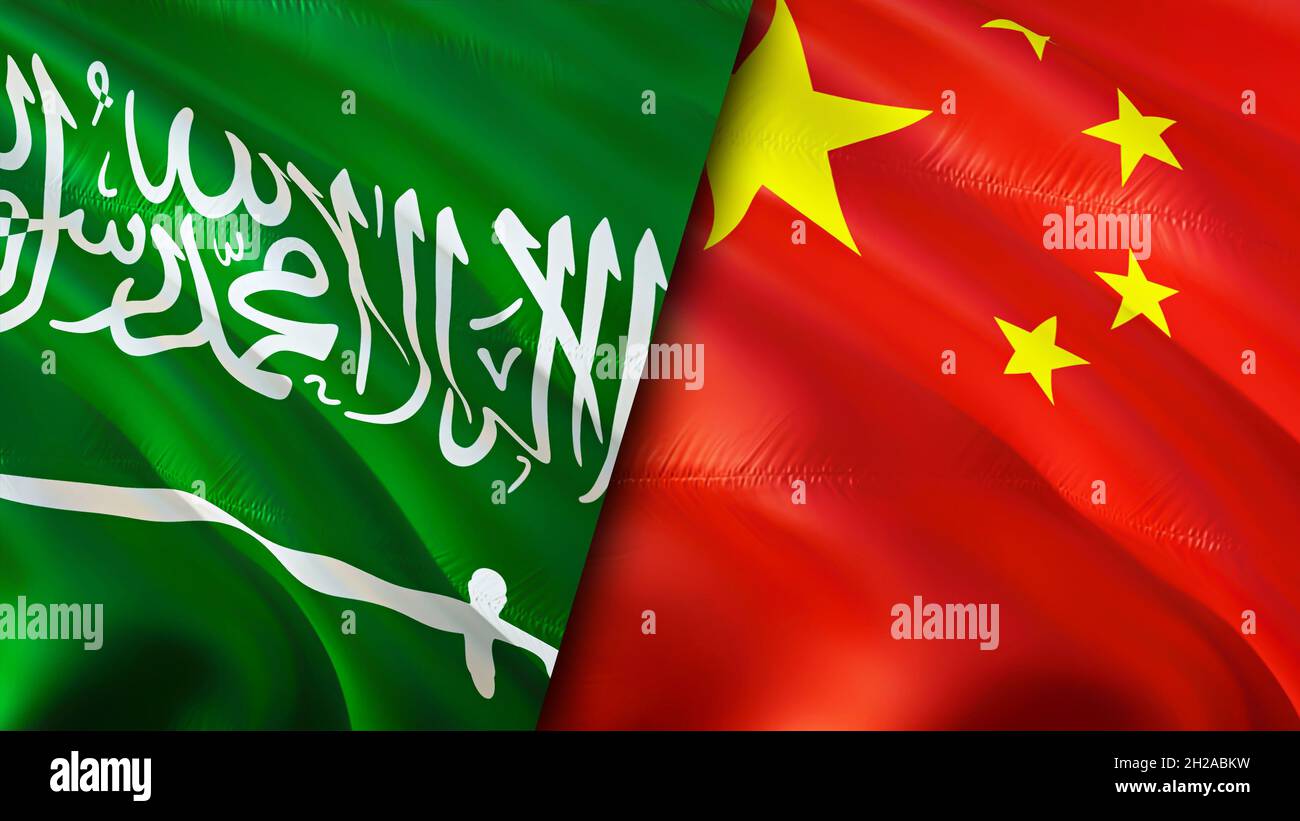 Saudi Arabia and China flags. 3D Waving flag design. China Saudi Arabia ... Saudi Arabia and China flags. 3D Waving flag design. China Saudi Arabia ...