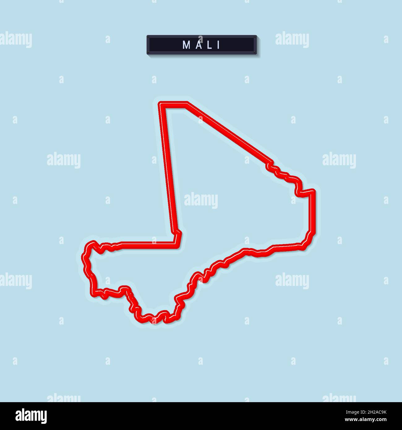 Mali vector outline map vector vectors hi-res stock photography and ...