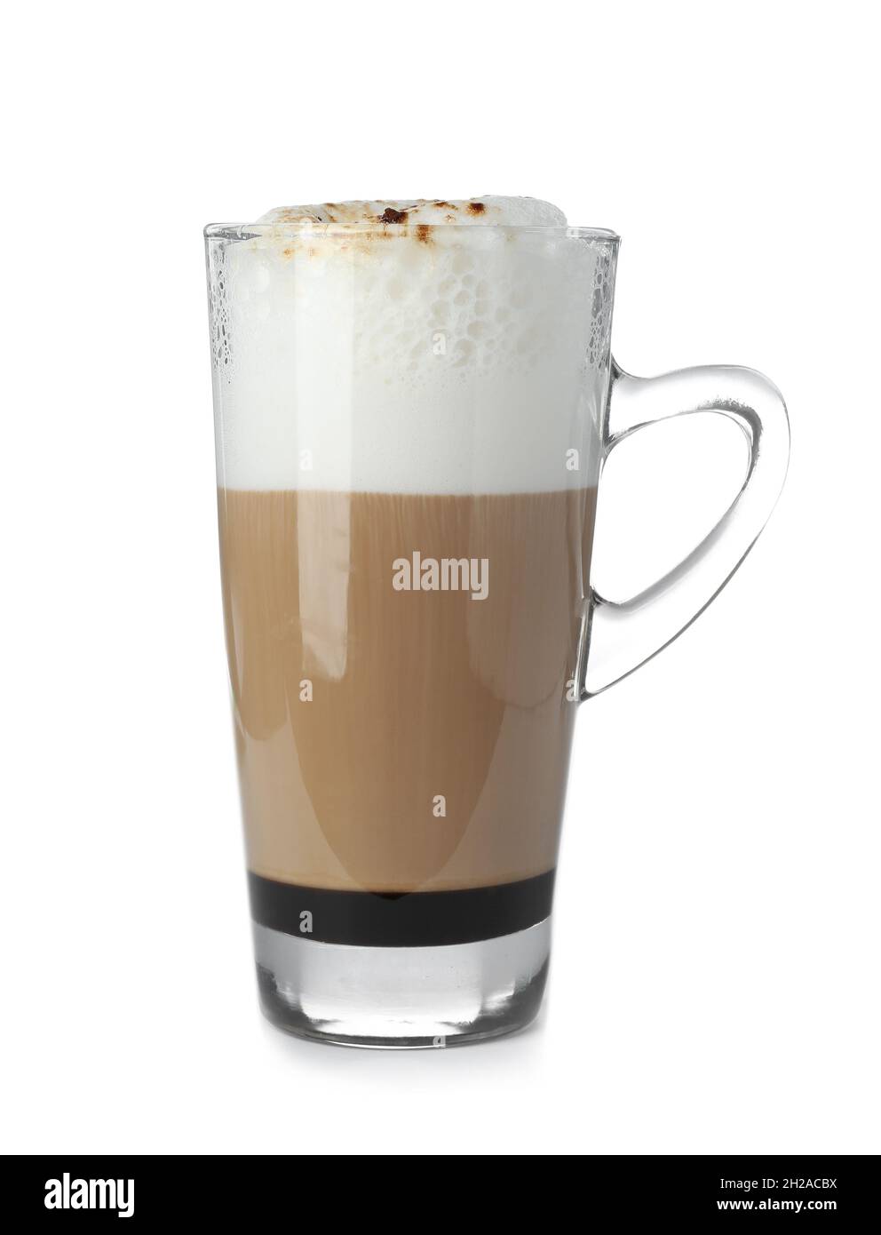 Tall glass coffee mug isolated on white Stock Photo - Alamy