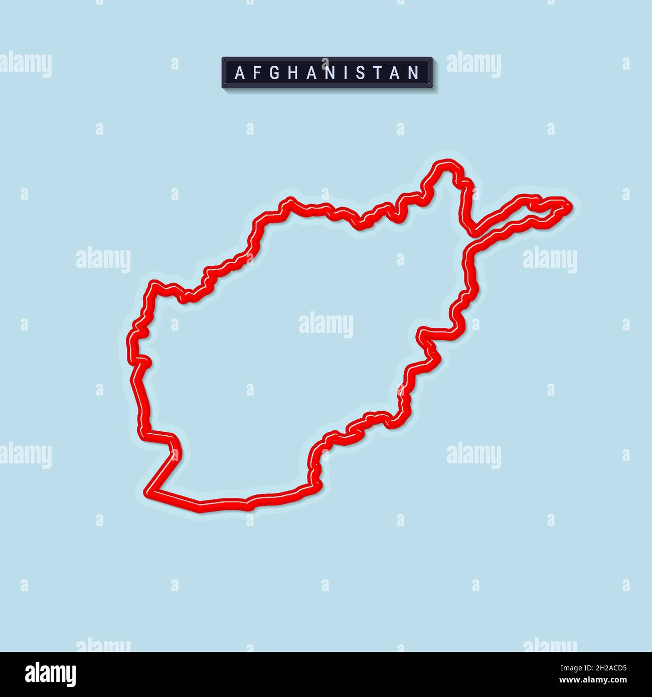 Afghanistan map red border hi-res stock photography and images - Alamy