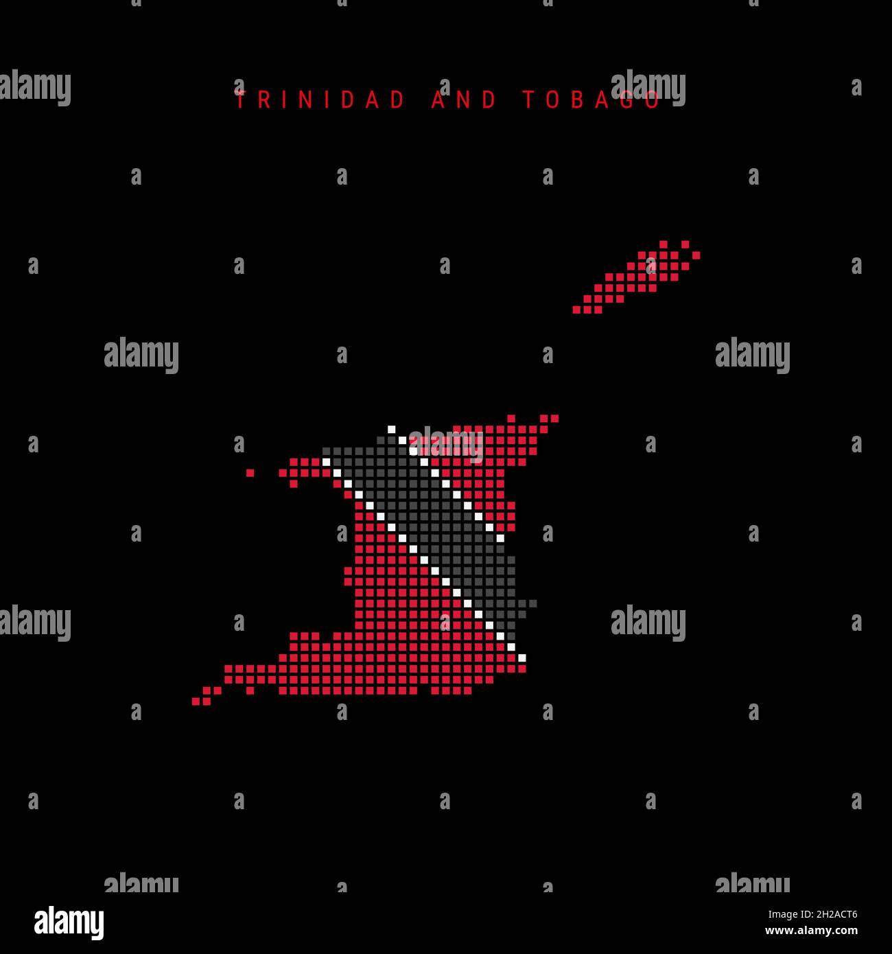 Square dots pattern map of Trinidad and Tobago. Dotted pixel map with ... Square dots pattern map of Trinidad and Tobago. Dotted pixel map with ...