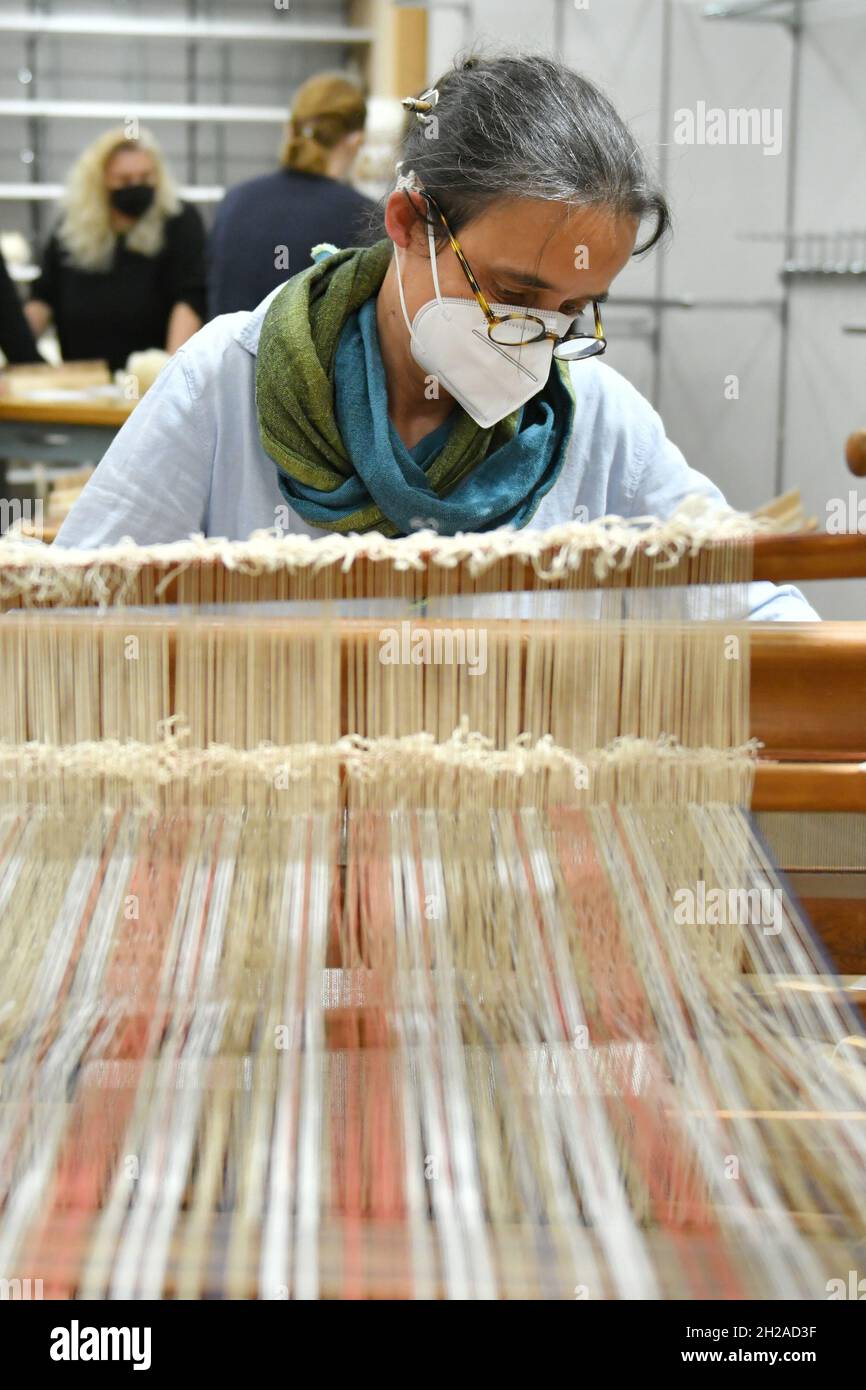 Webstuhl des Webereimuseums Haslach, Mühlviertel, Österreich, Europa ...