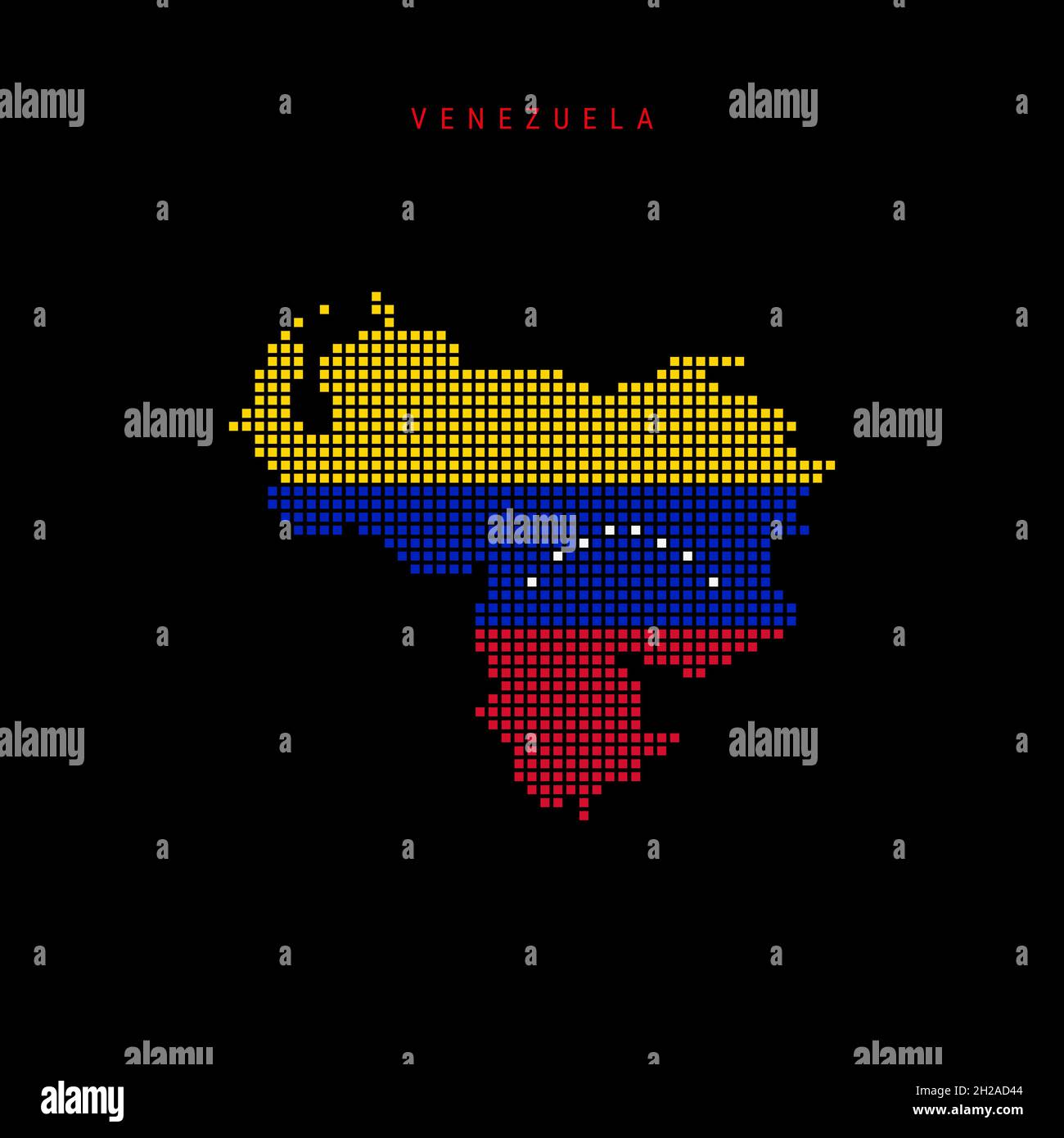 Square dots pattern map of Venezuela. Dotted pixel map with national ...