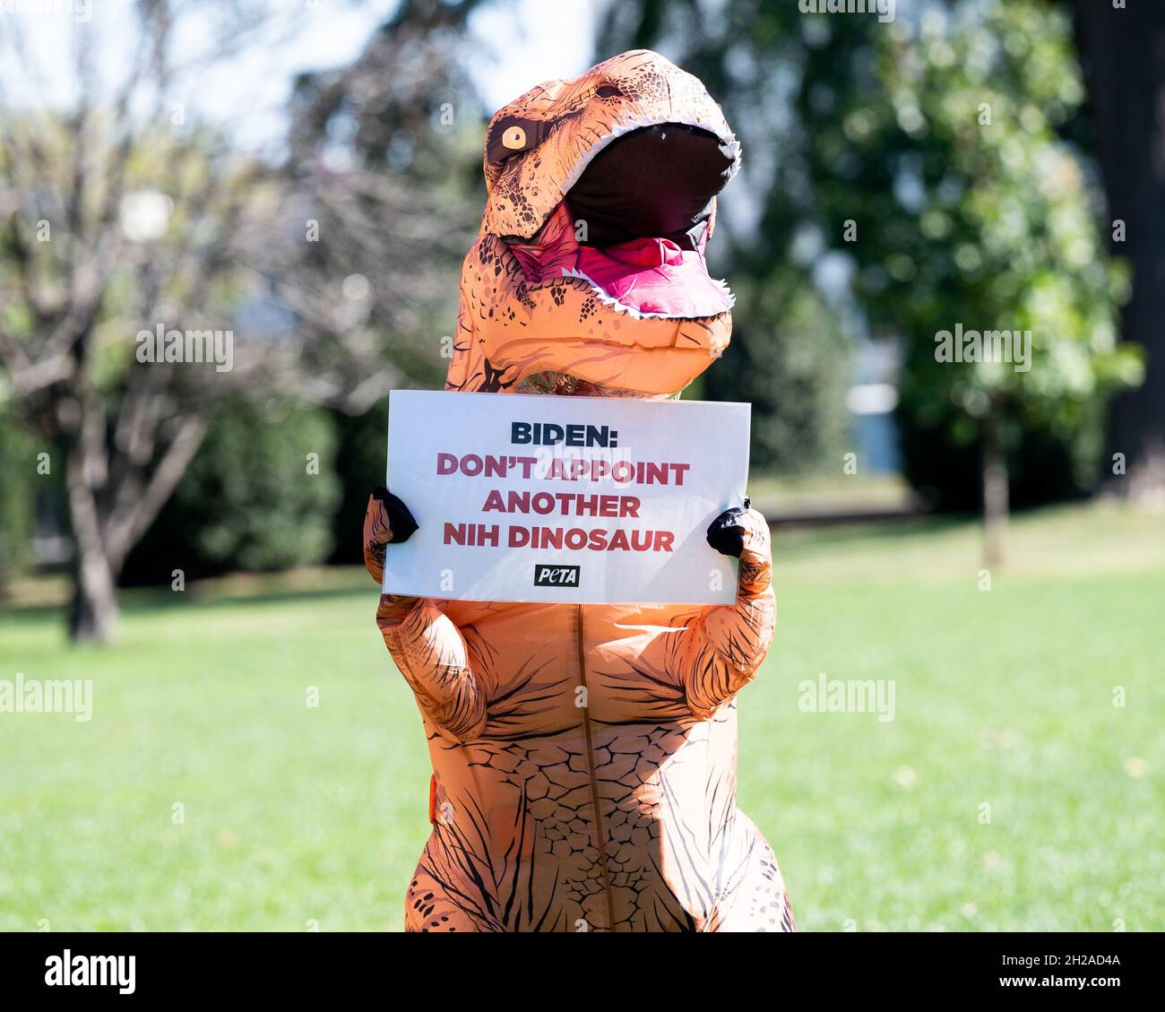 Washington, United States. 20th Oct, 2021. A protester dressed in ...
