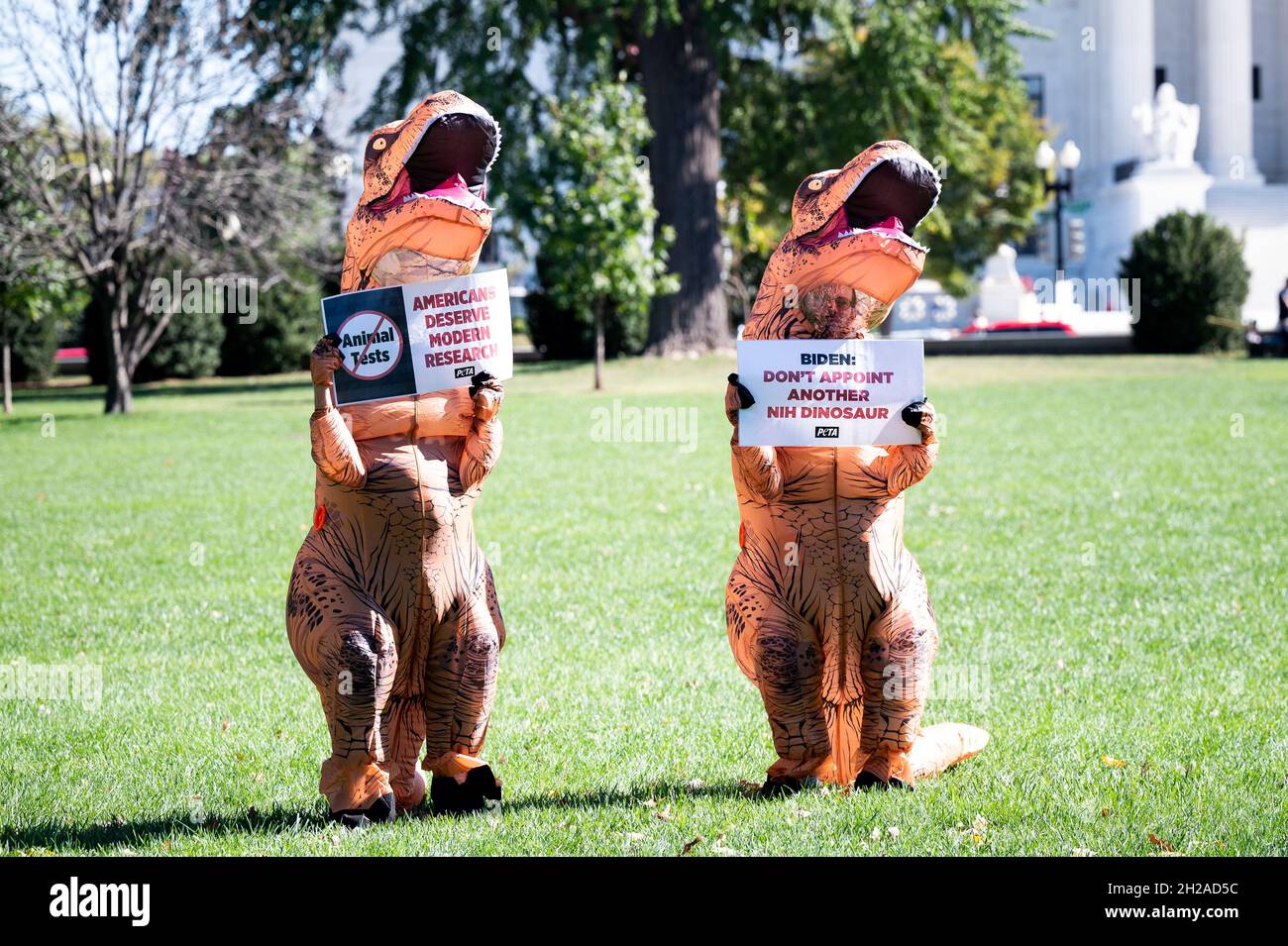 Washington, United States. 20th Oct, 2021. Protesters dressed in ...