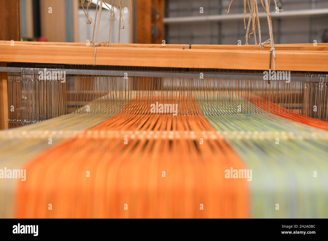 Webstuhl des Webereimuseums Haslach, Mühlviertel, Österreich, Europa ...