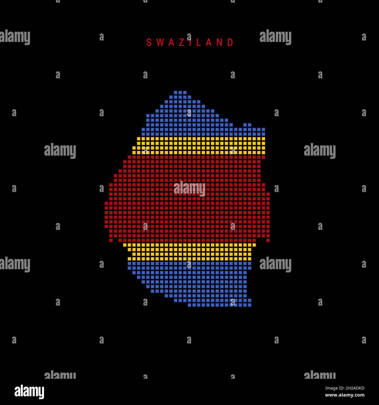 Square dots pattern map of Swaziland or Eswatini. Dotted pixel map with ...