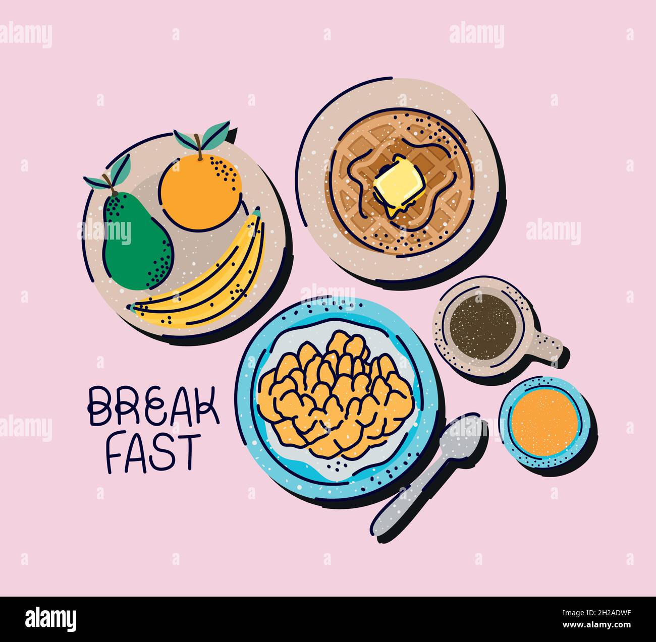 beautiful breakfast illustration Stock Vector Image & Art - Alamy