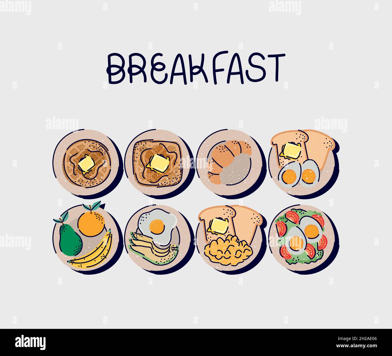 nice breakfast icons Stock Vector Image & Art - Alamy