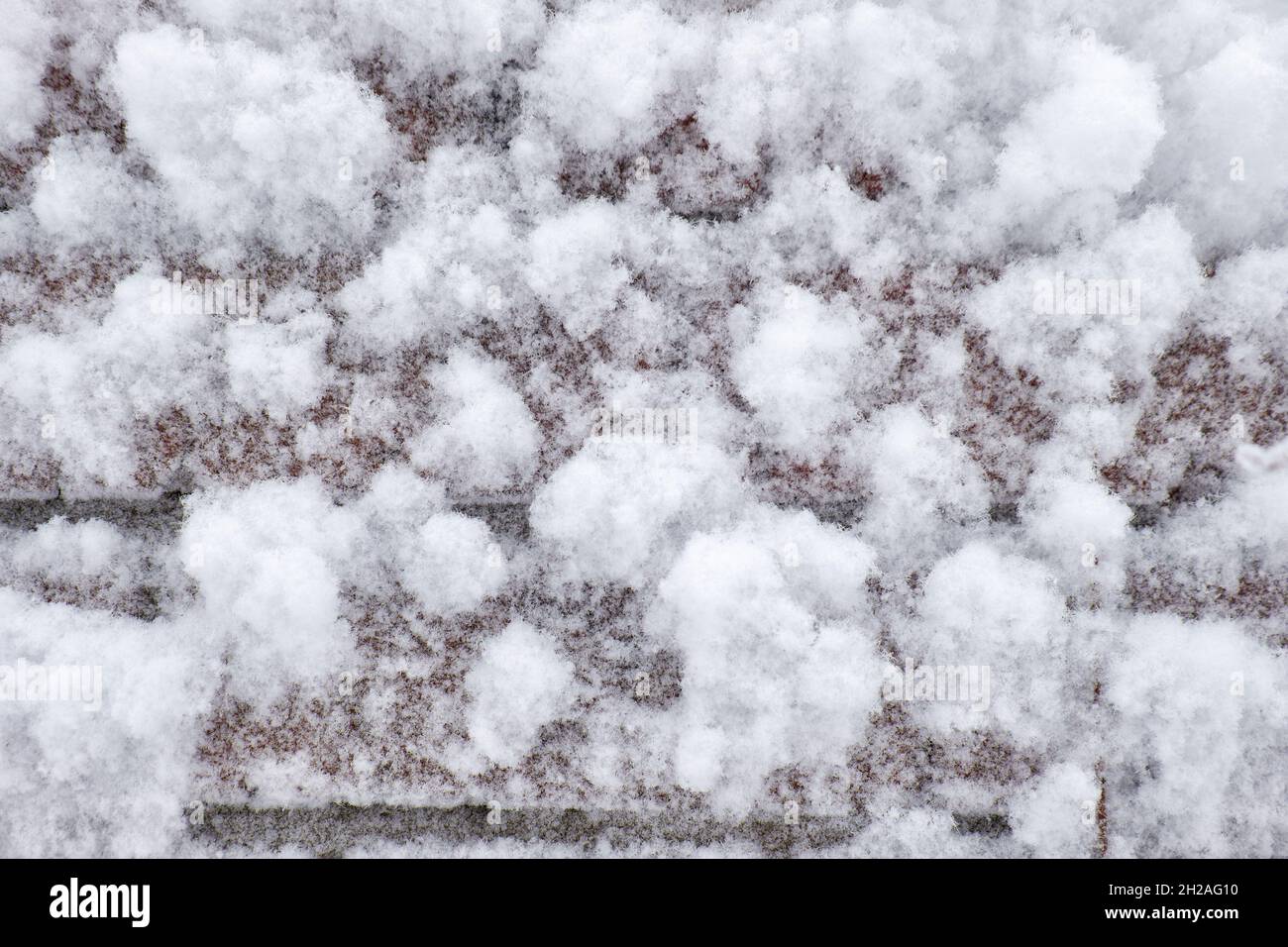 Old frozen brick wall covered by hoarfrost Stock Photo - Alamy