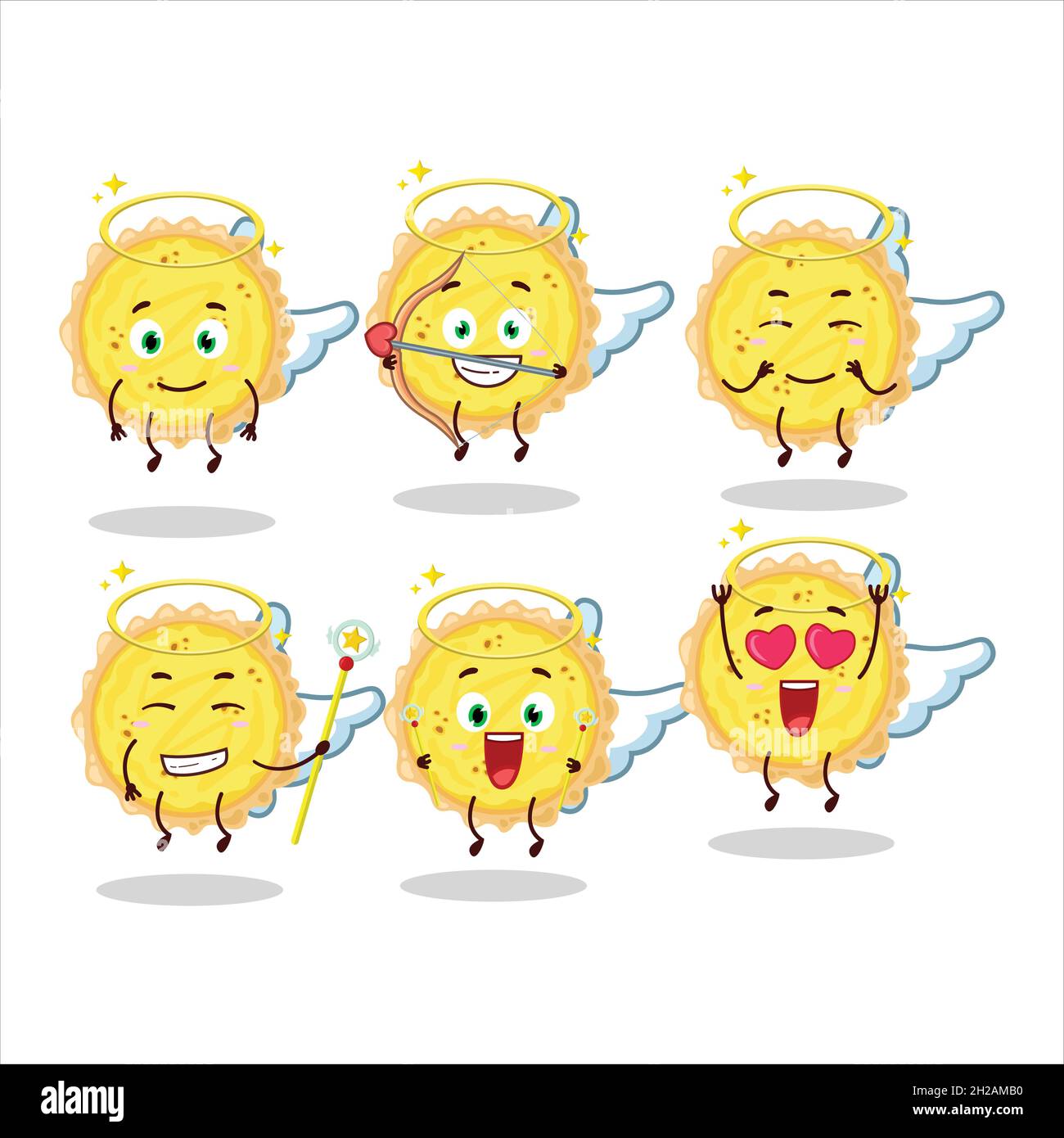 Cheese tart cartoon designs as a cute angel character. Vector ...