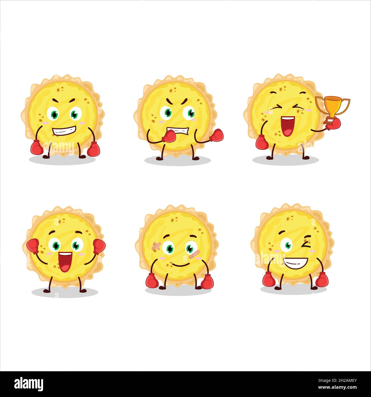 A sporty cheese tart boxing athlete cartoon mascot design. Vector ...