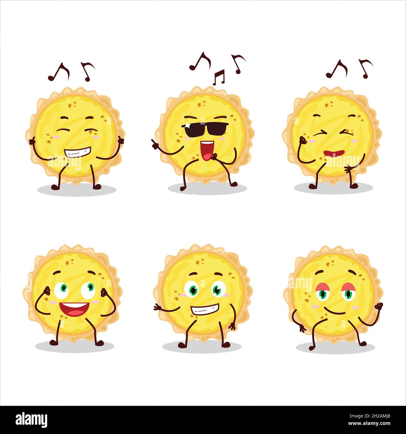 An image of cheese tart dancer cartoon character enjoying the music ...