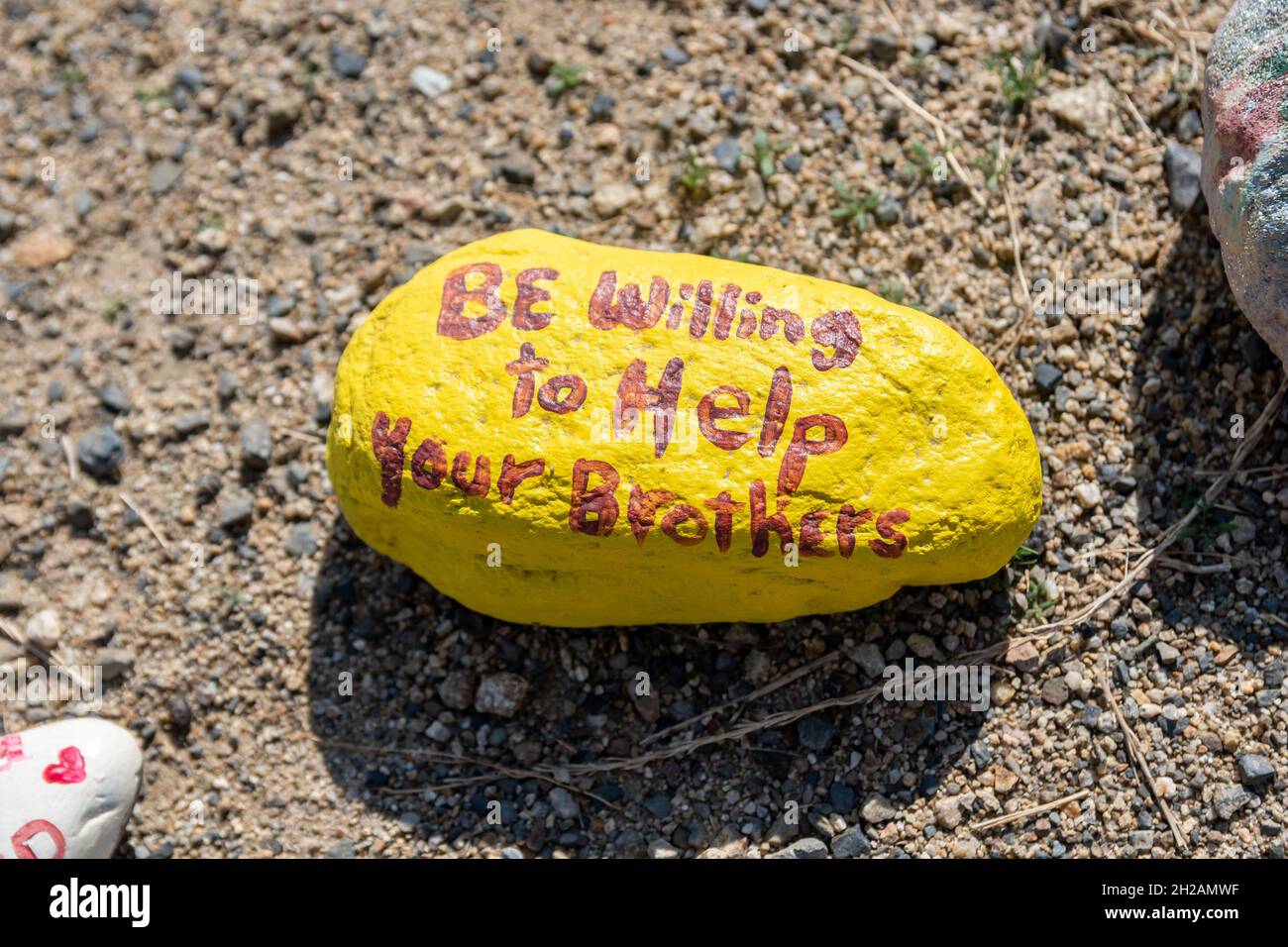 A beautiful different kinds of painted rocks in Lake Elsinore ...