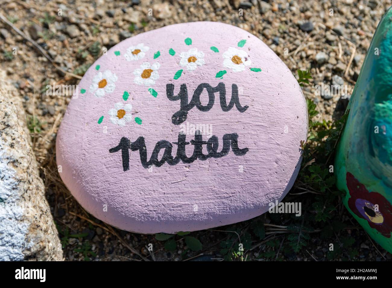 A beautiful different kinds of painted rocks in Lake Elsinore ...