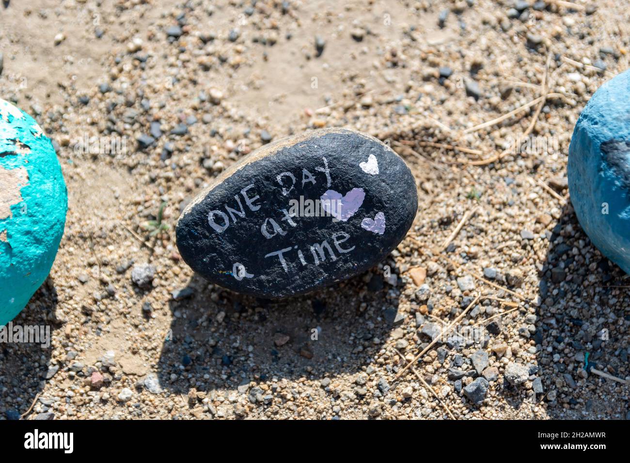A beautiful different kinds of painted rocks in Lake Elsinore ...