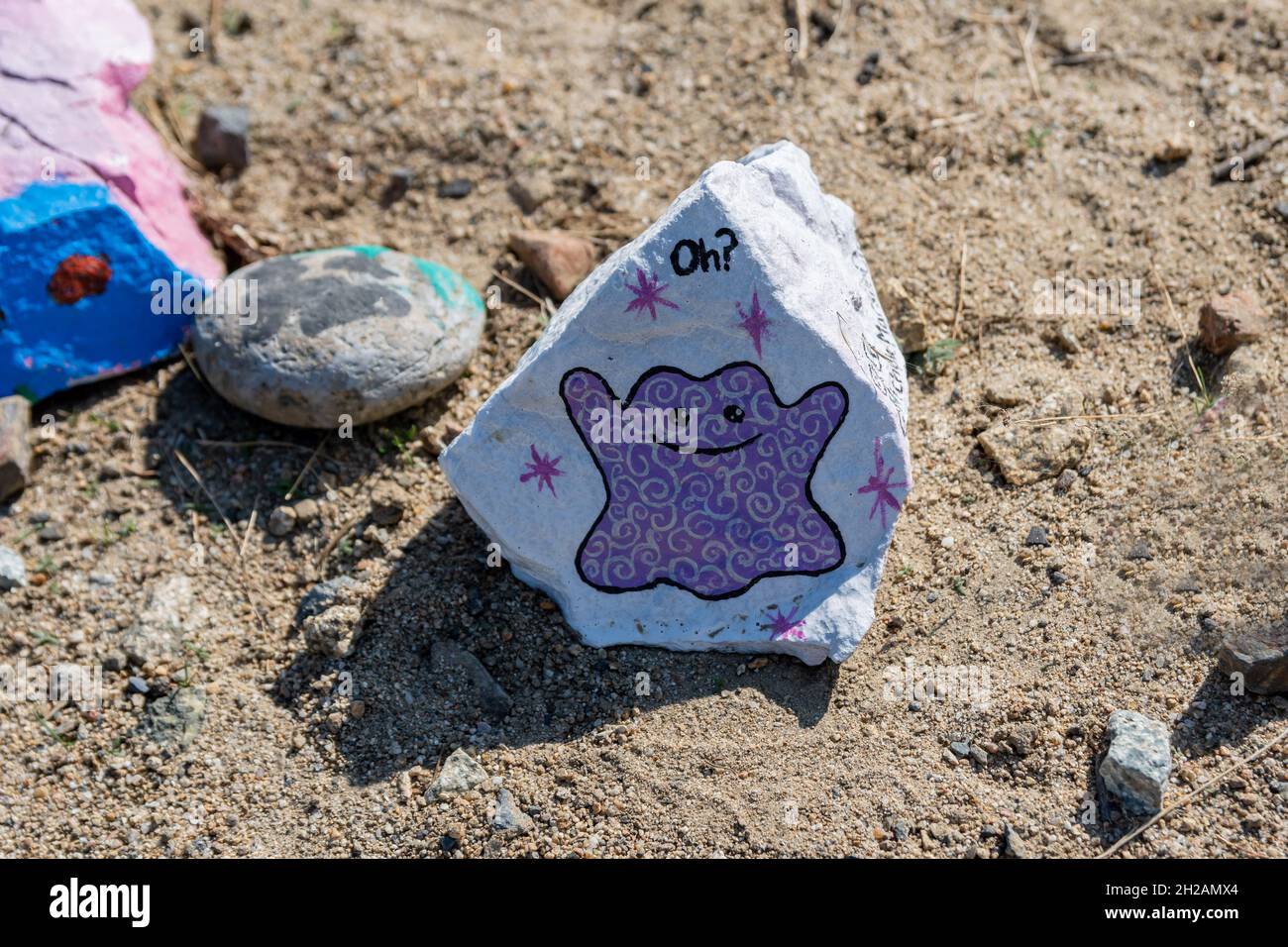 A beautiful different kinds of painted rocks in Lake Elsinore ...