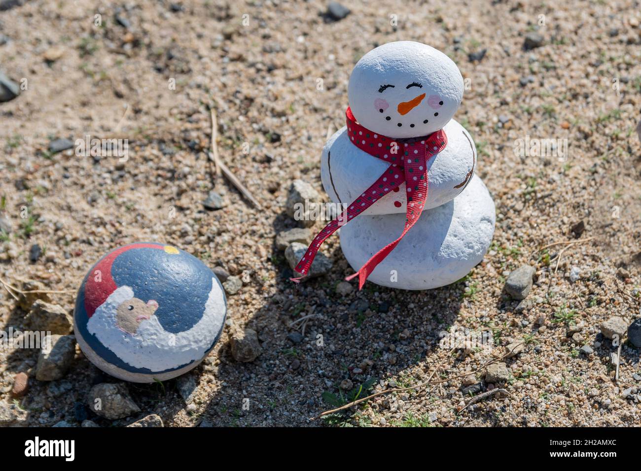A beautiful different kinds of painted rocks in Lake Elsinore ...
