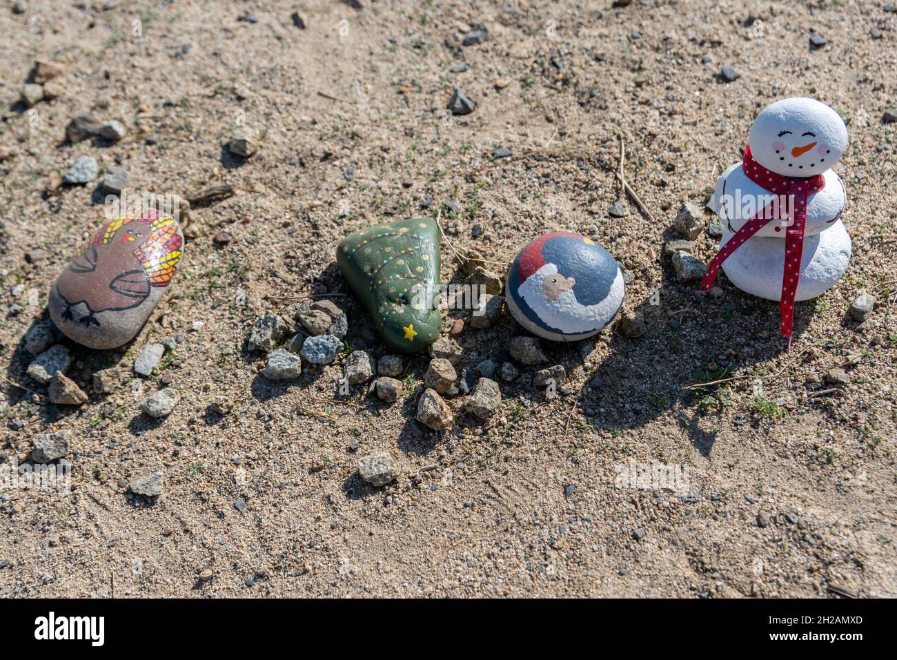 A beautiful different kinds of painted rocks in Lake Elsinore ...