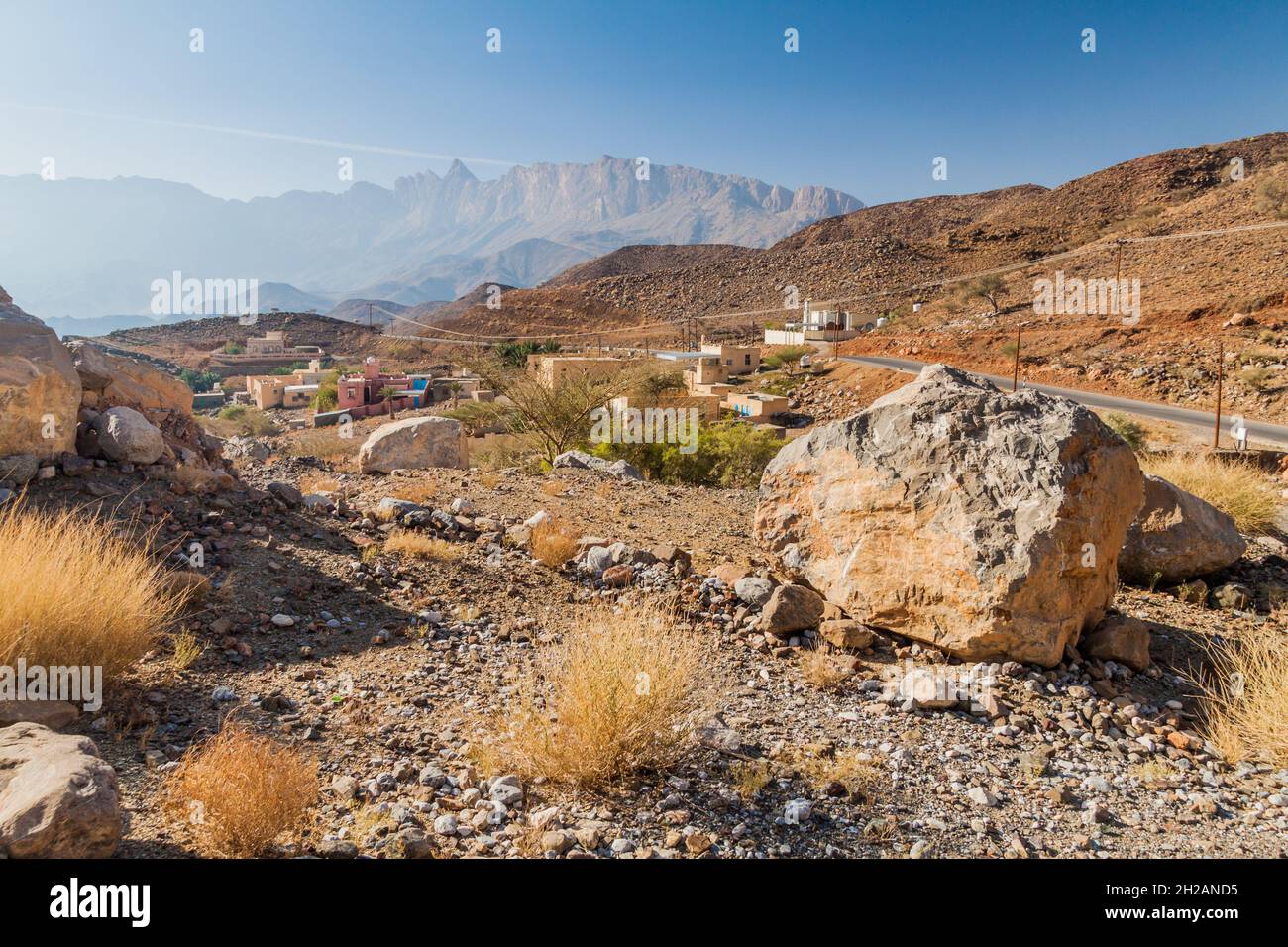 Small village in Hajar Mountains, Oman Stock Photo - Alamy