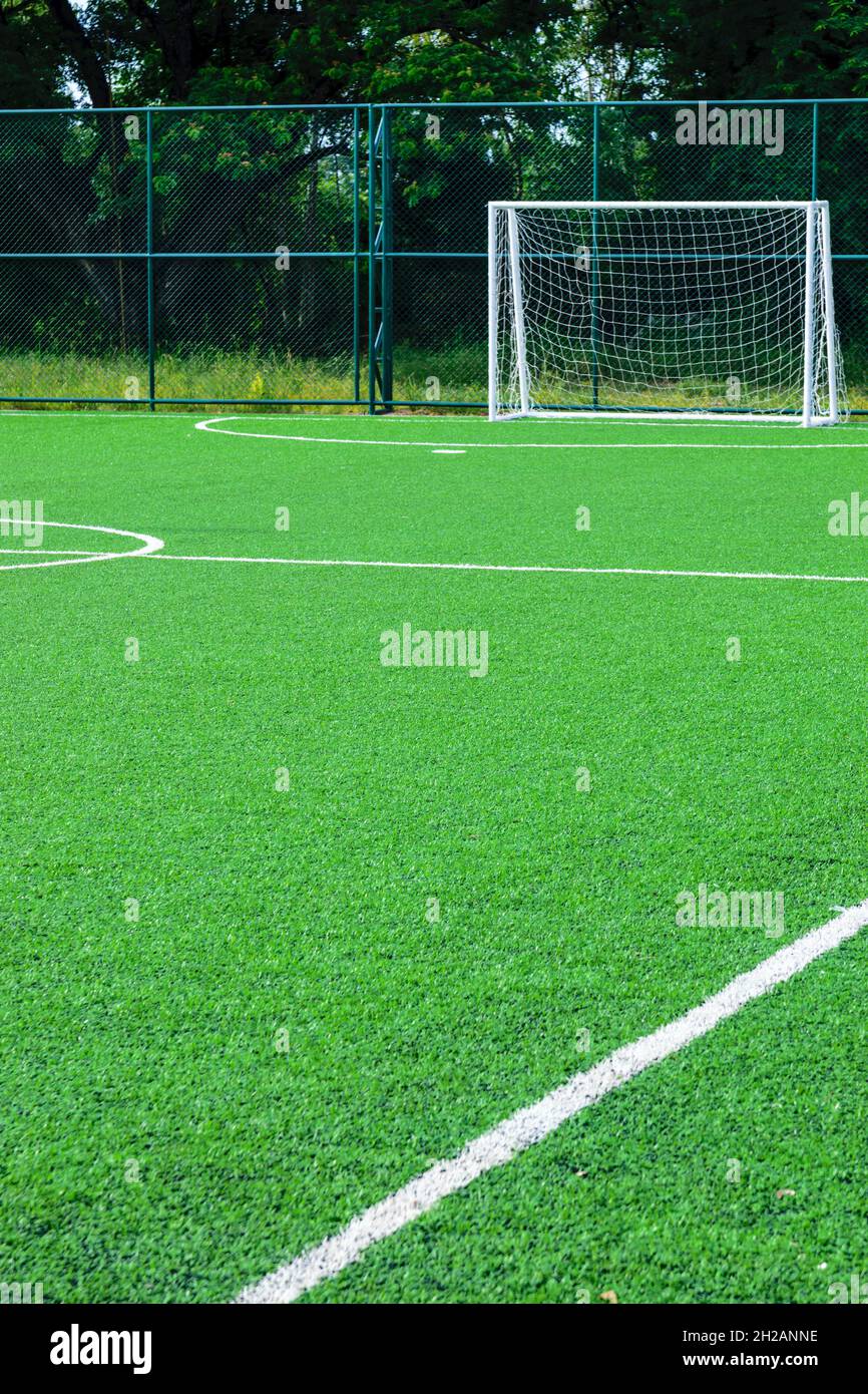 Artificial turf football field Stock Photo - Alamy