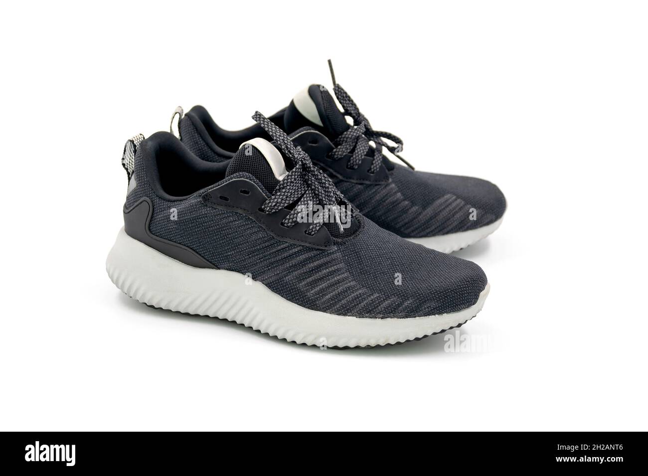 Black color fashion sport shoes isolated on white background Stock ...