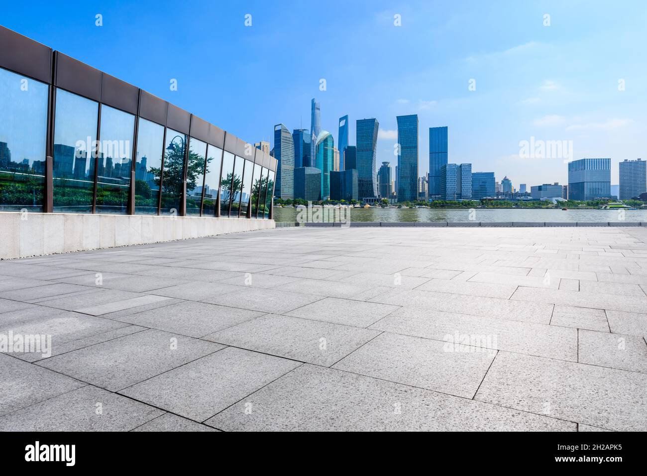 Wide square floors and modern urban architecture in Shanghai,China ...