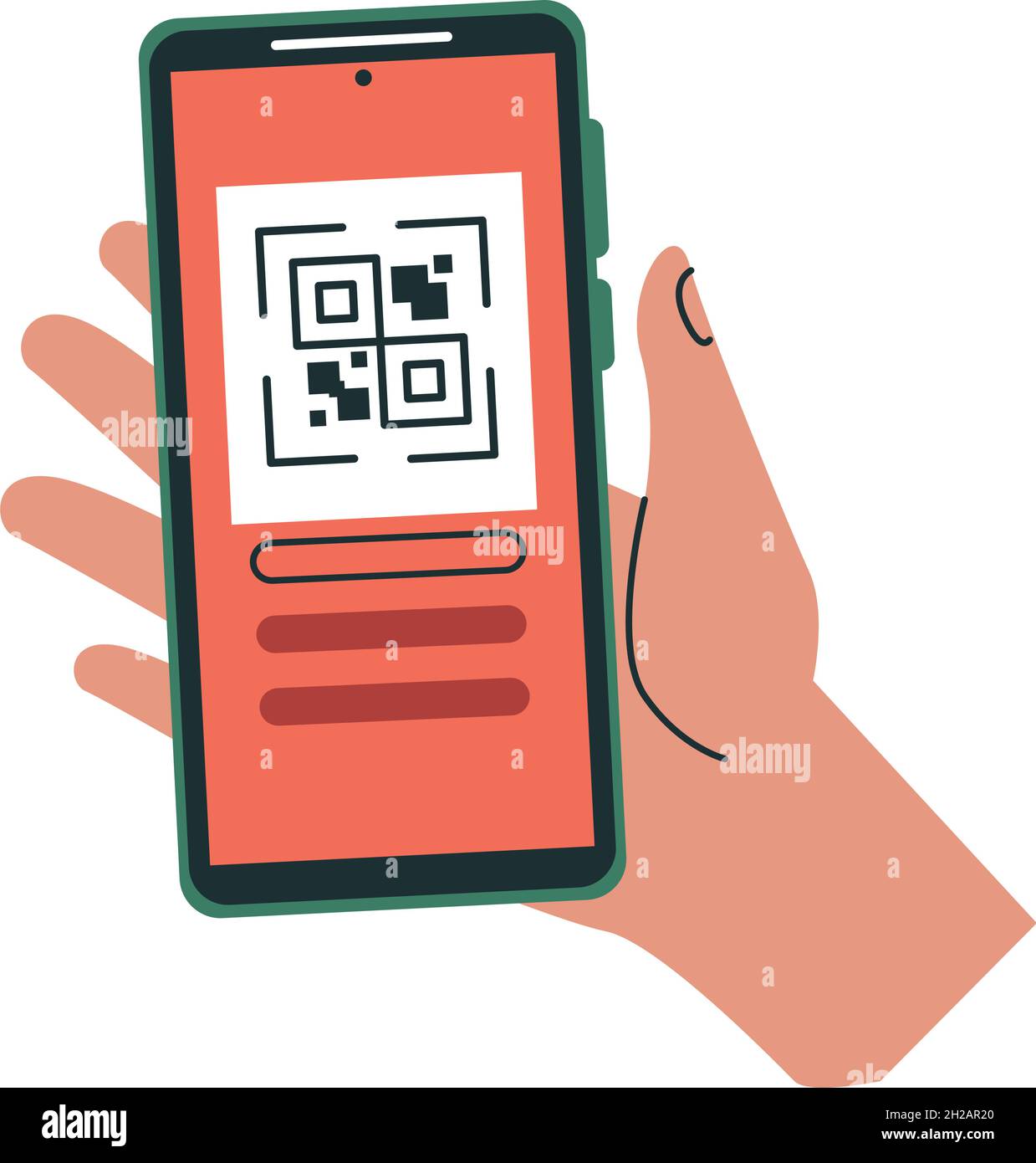 hand using smartphone with qr code Stock Vector Image & Art - Alamy