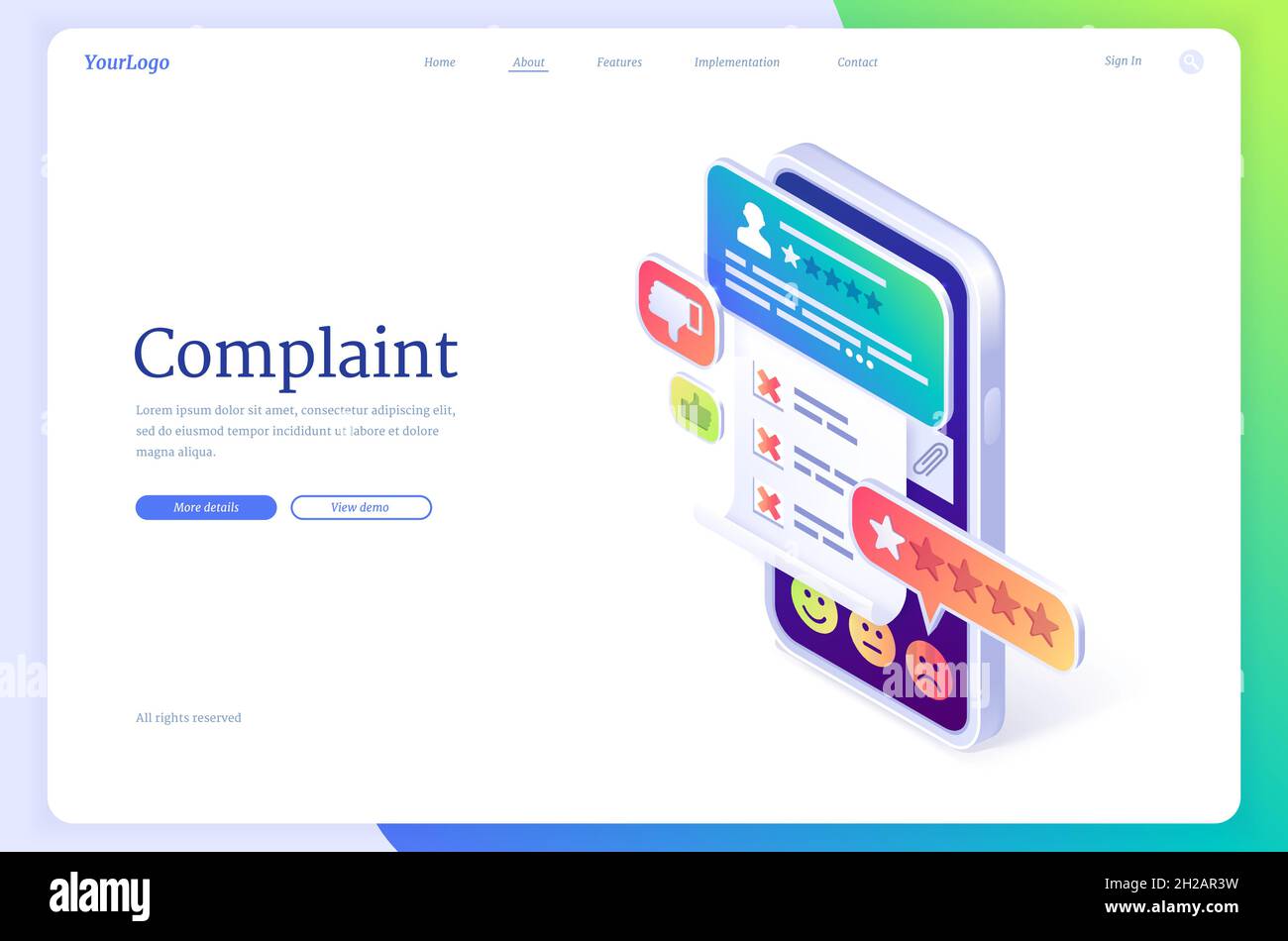 Chatbot isometric landing template hi-res stock photography and images ...
