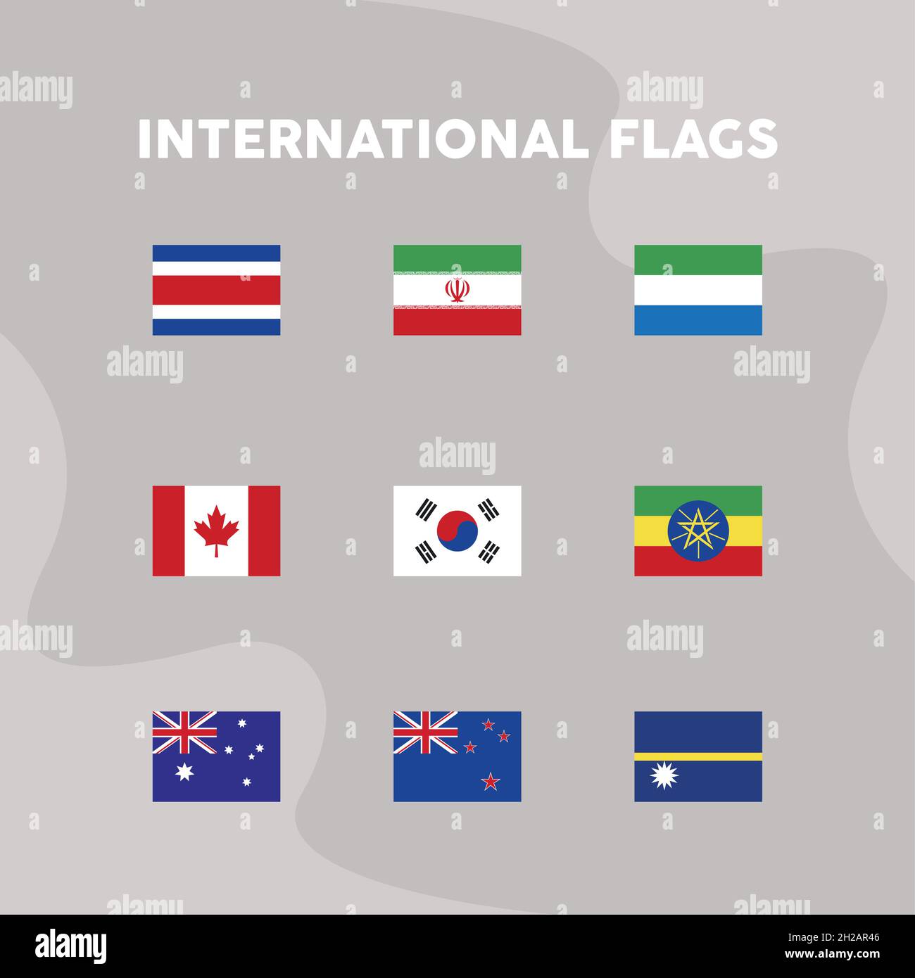countries nations nine flags Stock Vector Image & Art - Alamy