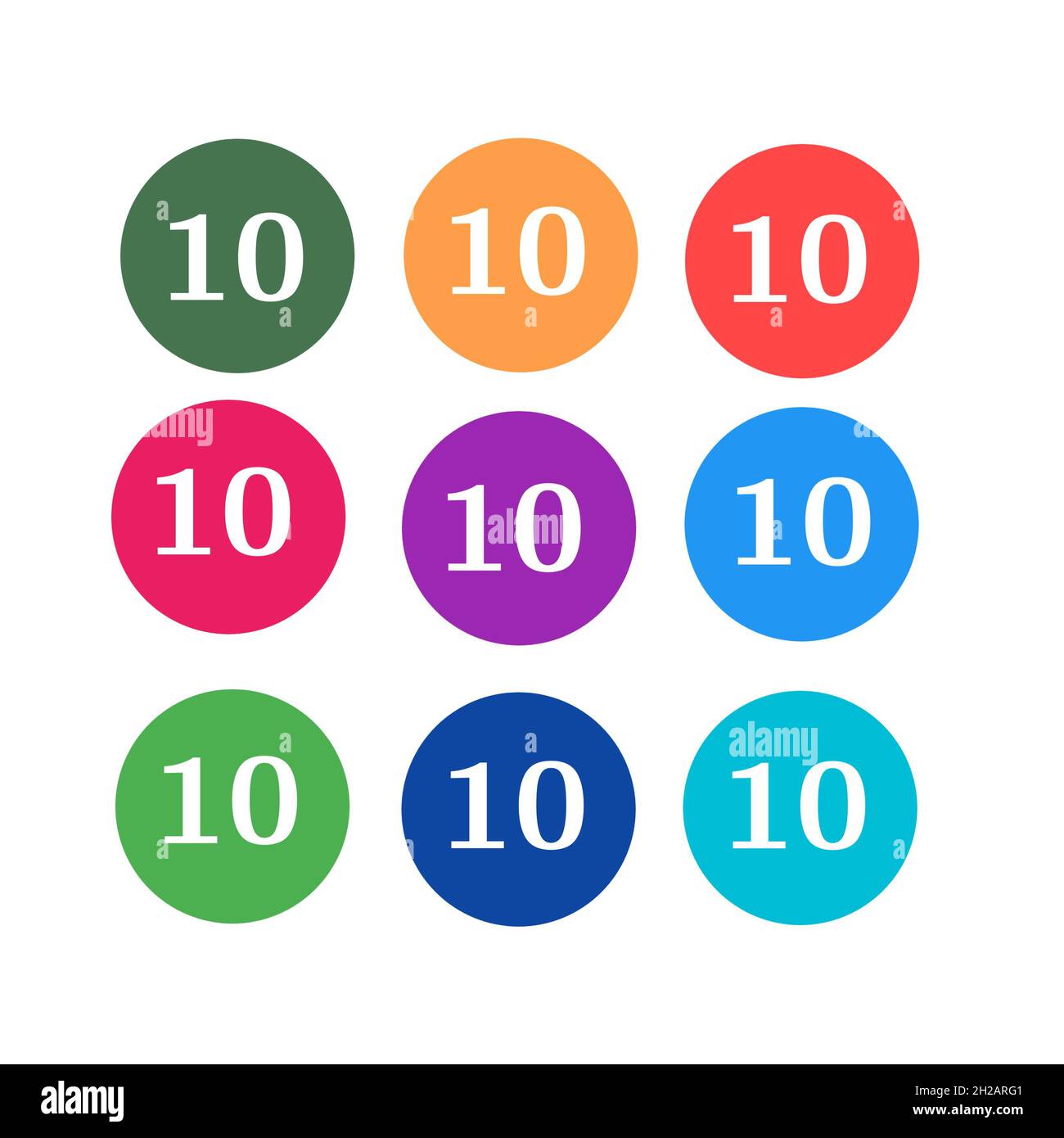 Illustration of colorful 10 number set Stock Photo - Alamy