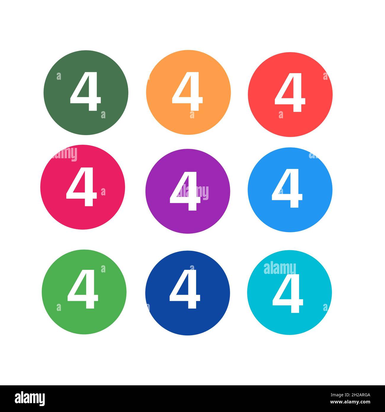 Illustration of colorful 4 number set Stock Photo - Alamy