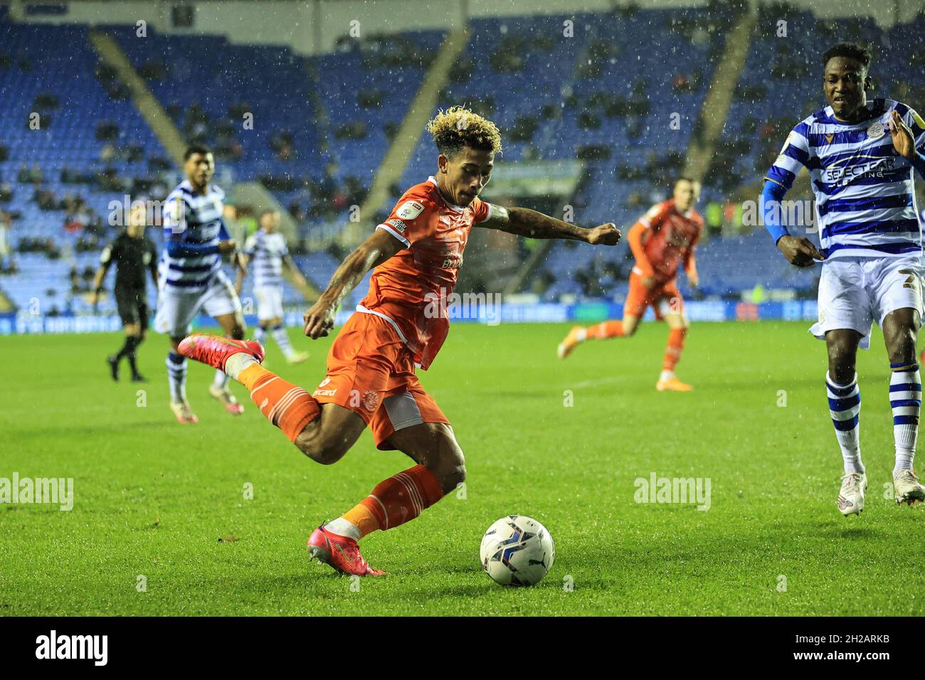Jordan Gabriel #4 Of Blackpool in action during the game Stock Photo ...