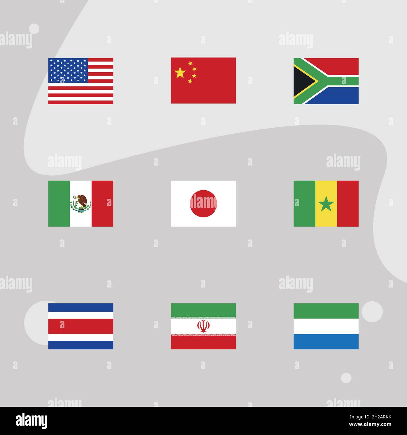 nine countries flags Stock Vector Image & Art - Alamy