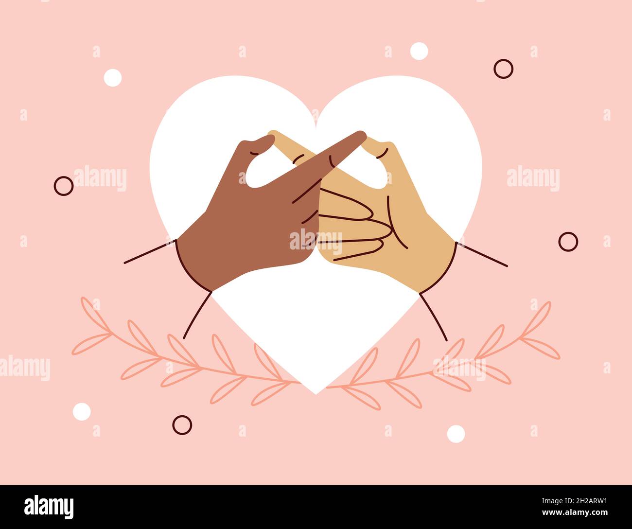 lovers hands in heart Stock Vector Image & Art - Alamy