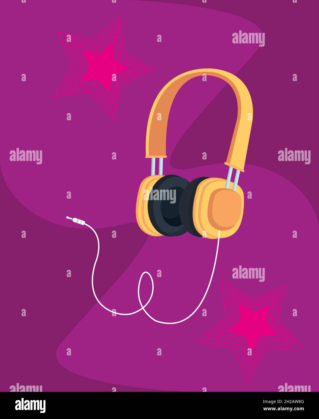 headphone poster and stars Stock Vector Image & Art - Alamy