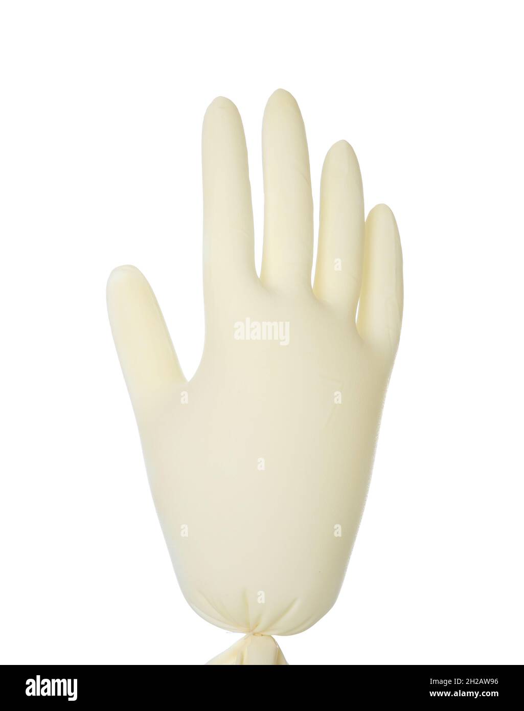 Inflated sterile medical glove on white background Stock Photo - Alamy