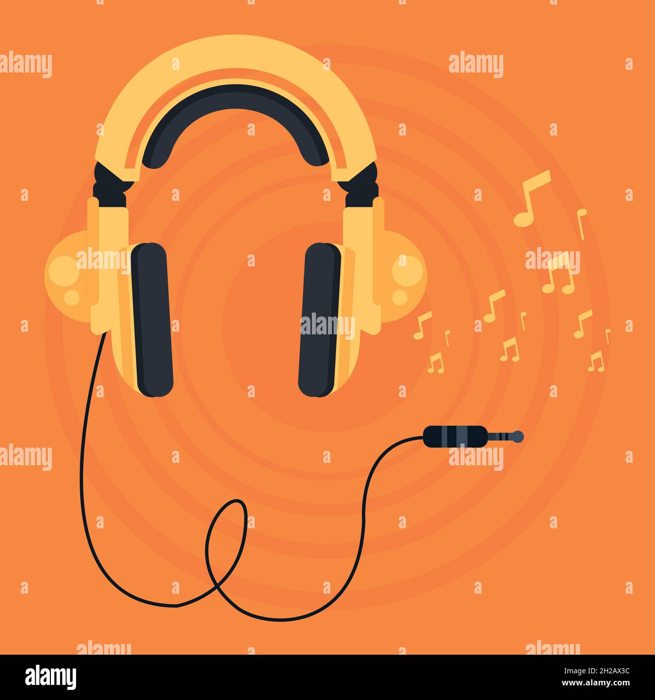headphone poster with notes Stock Vector Image & Art - Alamy