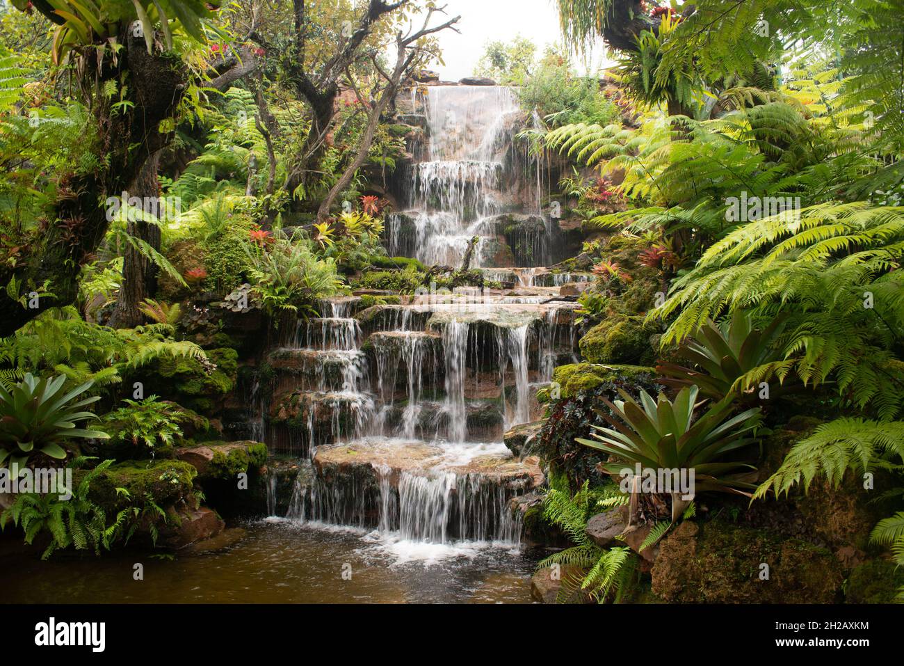 The waterfall was built in the park to decorate and beautify the place ...