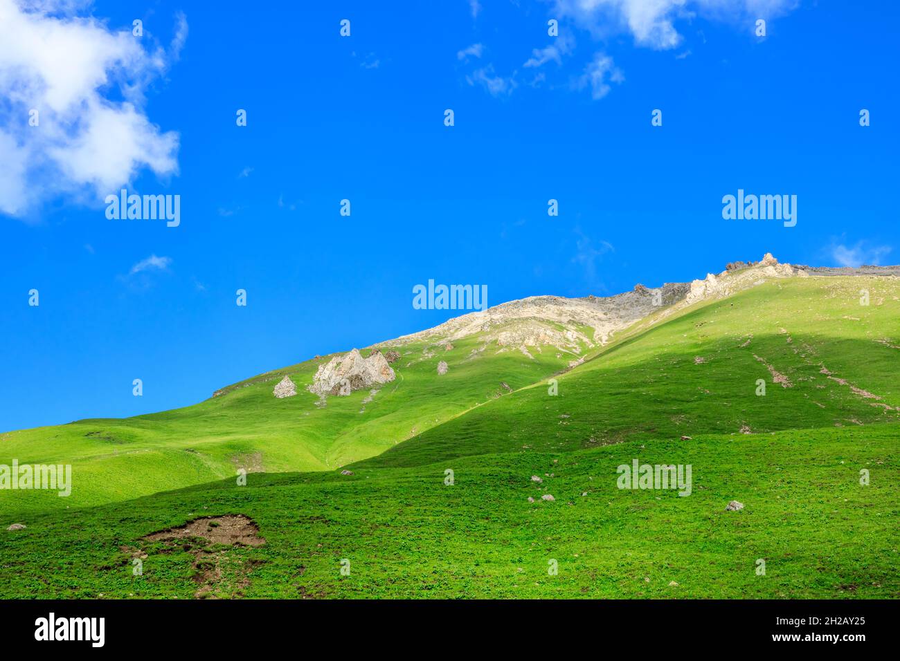 Nalati grassland with beautiful mountain scenery in Xinjiang,China ...