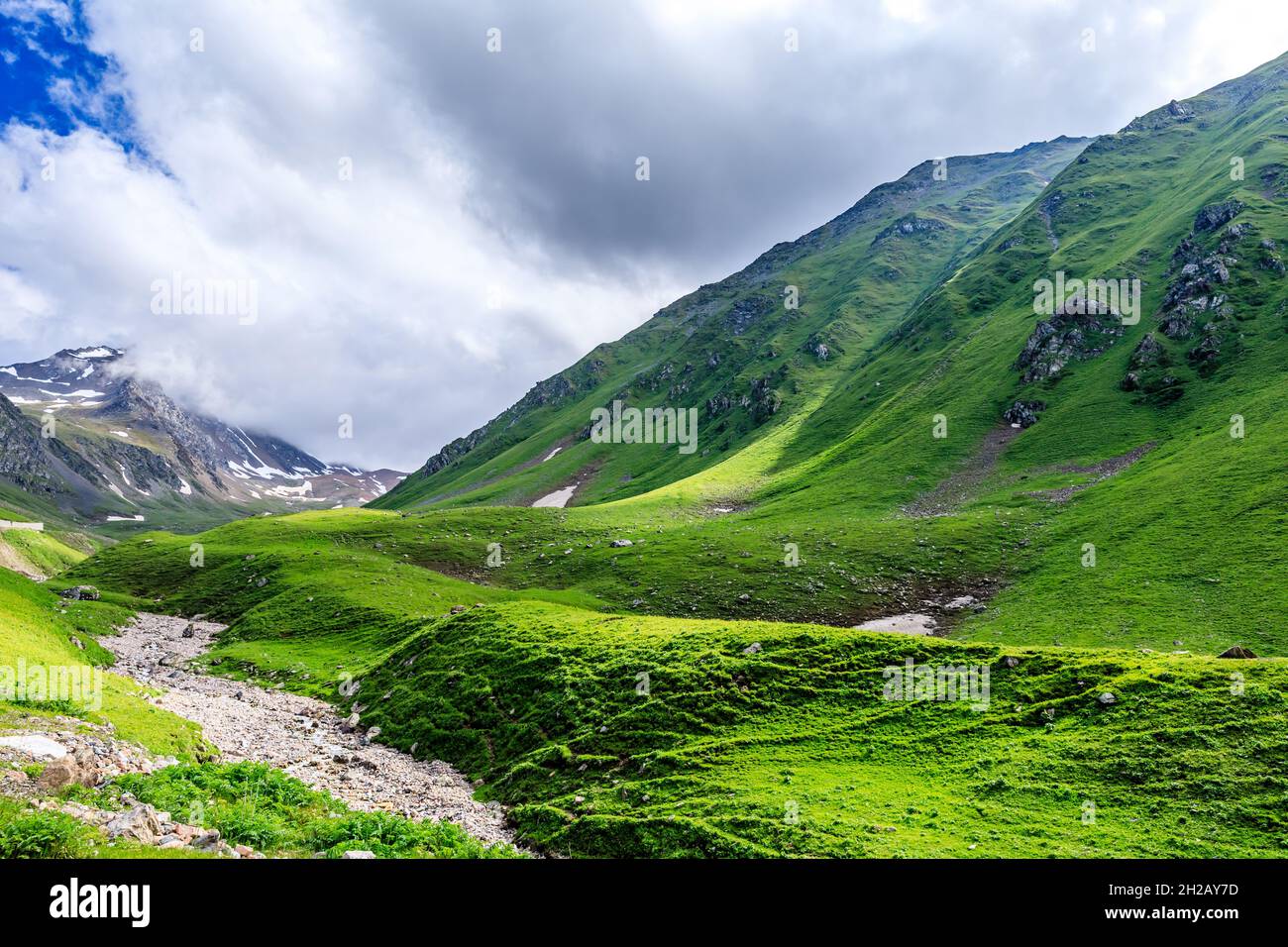 Nalati grassland with beautiful mountain scenery in Xinjiang,China ...